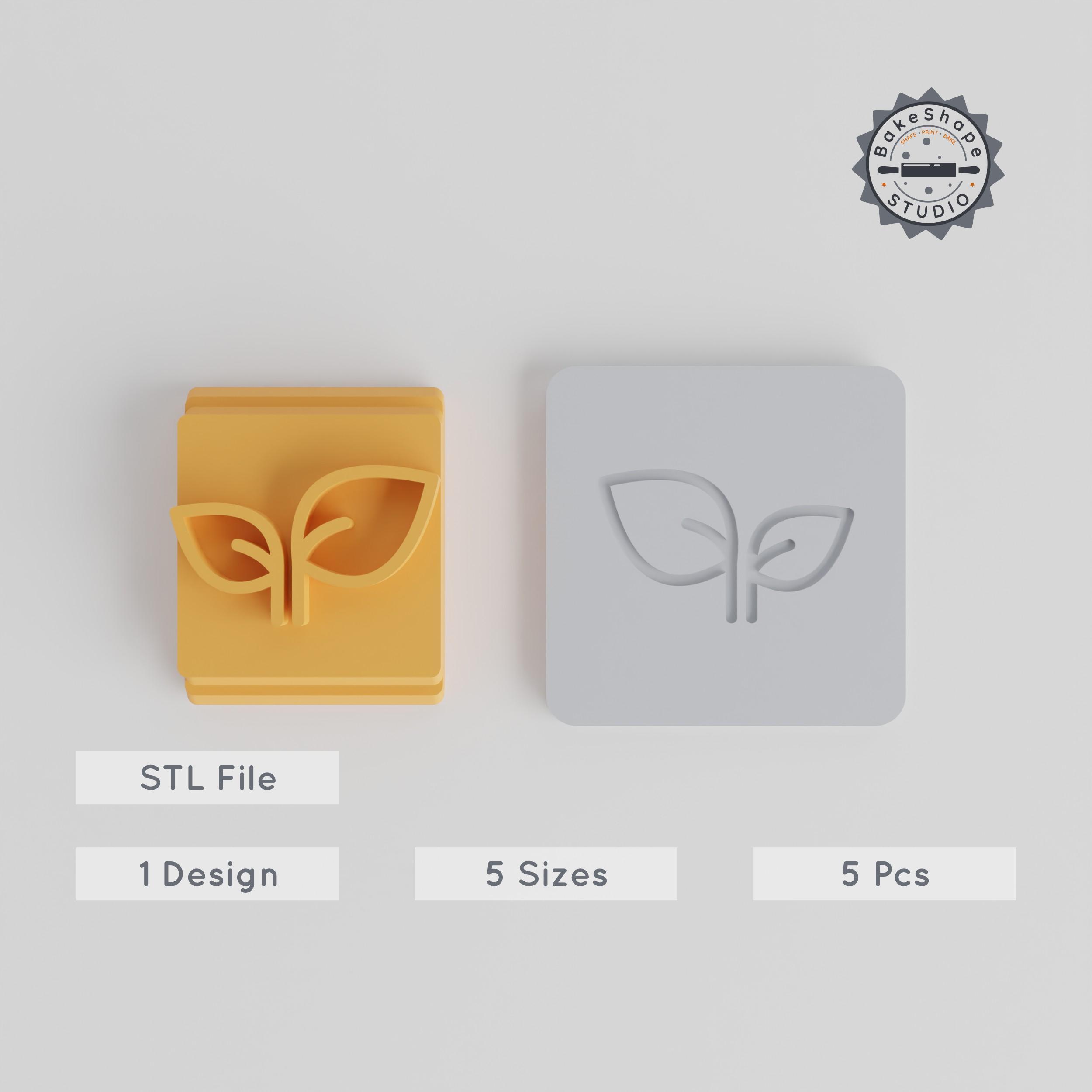 🍪 Leaf Stamp Tile Set, 5 Sizes, Perfect for Clay, Cookie & Fondant ...