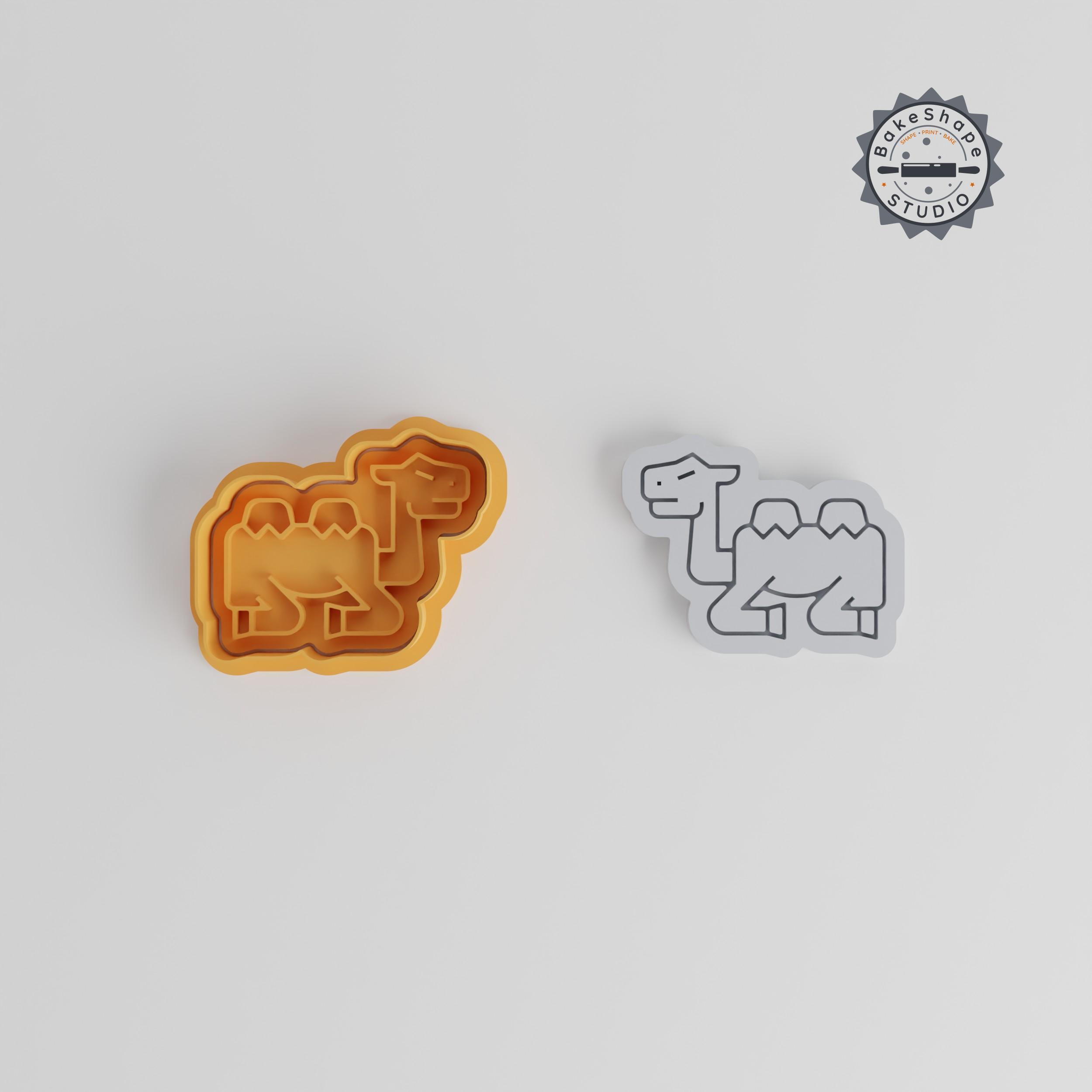 🐪 Camel Shape Cutter & Stamp, Wildlife Zoo Animal, Cookie & Fondant, S ...