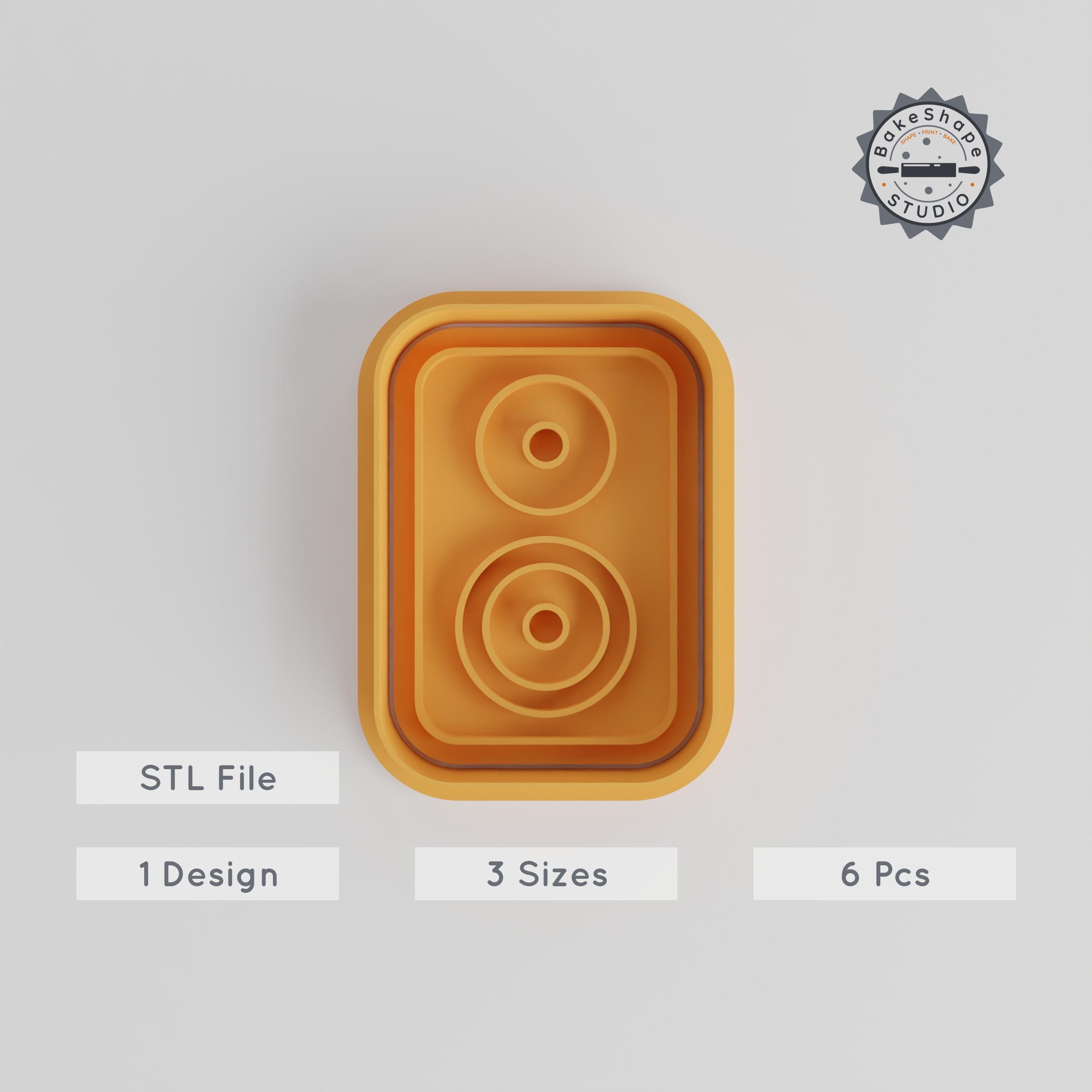 🎵 Music Speaker Shape Cutter & Stamp Set, Cookie & Fondant Tool, Audio ...
