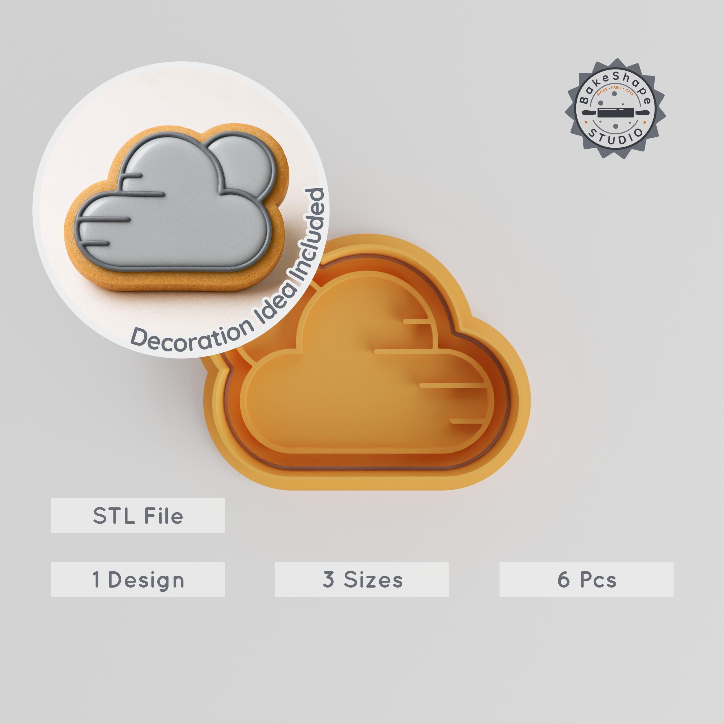🍪 Weather Cookie Cutter & Stamp Set, Cloudy & Sunny Designs, 6 Piece, S ...