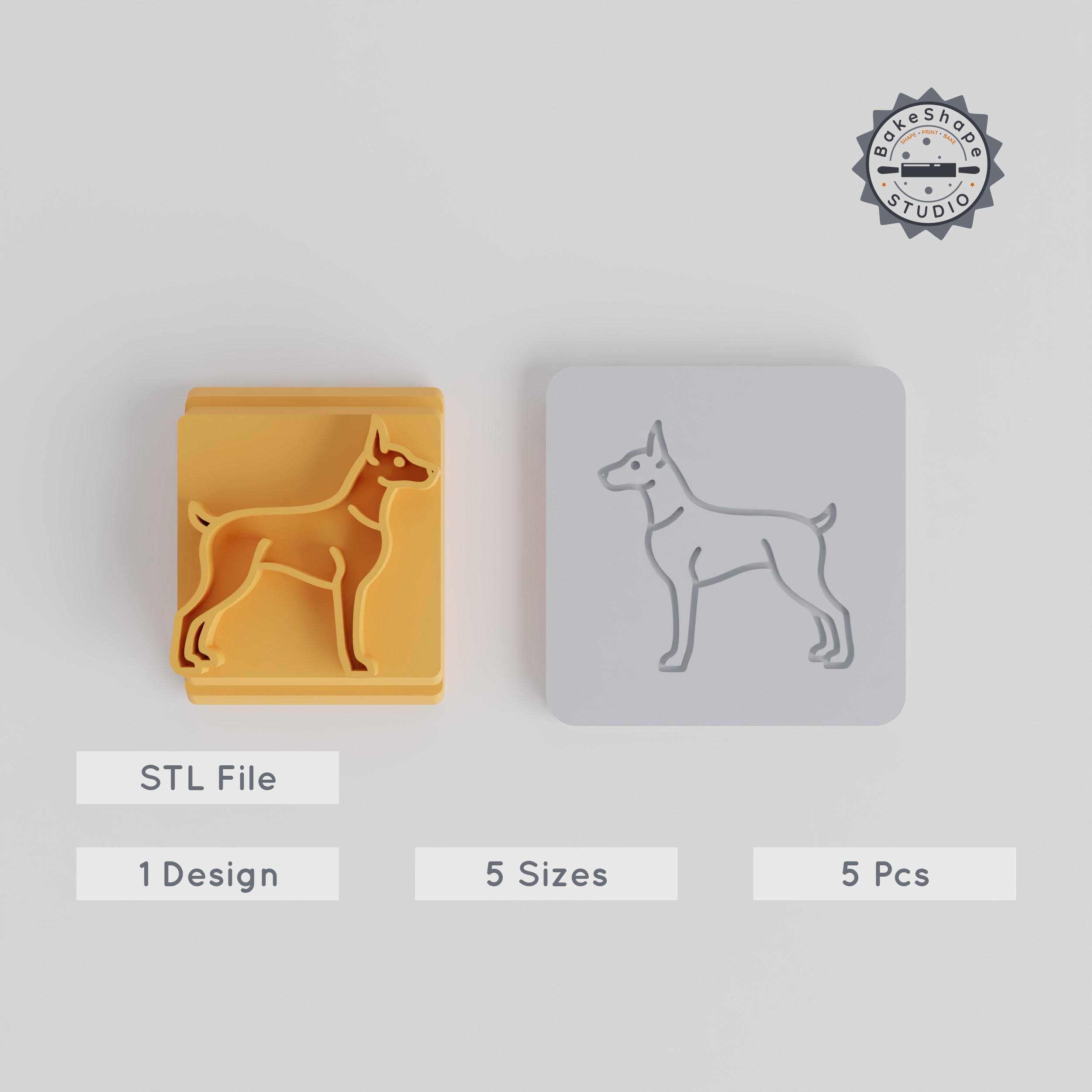 🐕 Doberman Pinscher Stamp Tile Pack, 5 Motif Sizes 20-40mm, Perfect for ...