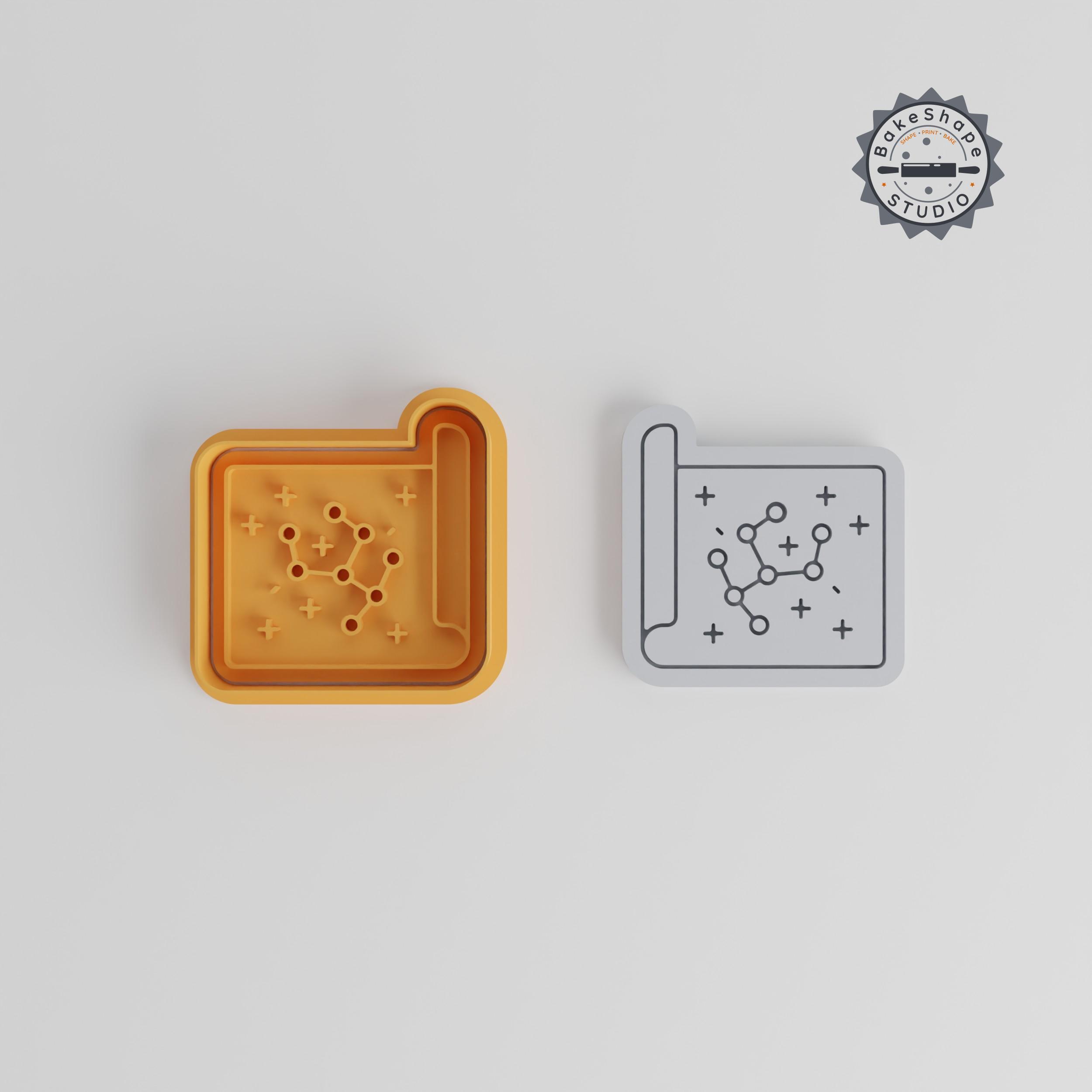 🍪 Constellation Blueprint Shape Cutter & Stamp, Cookie & Fondant Tool ...