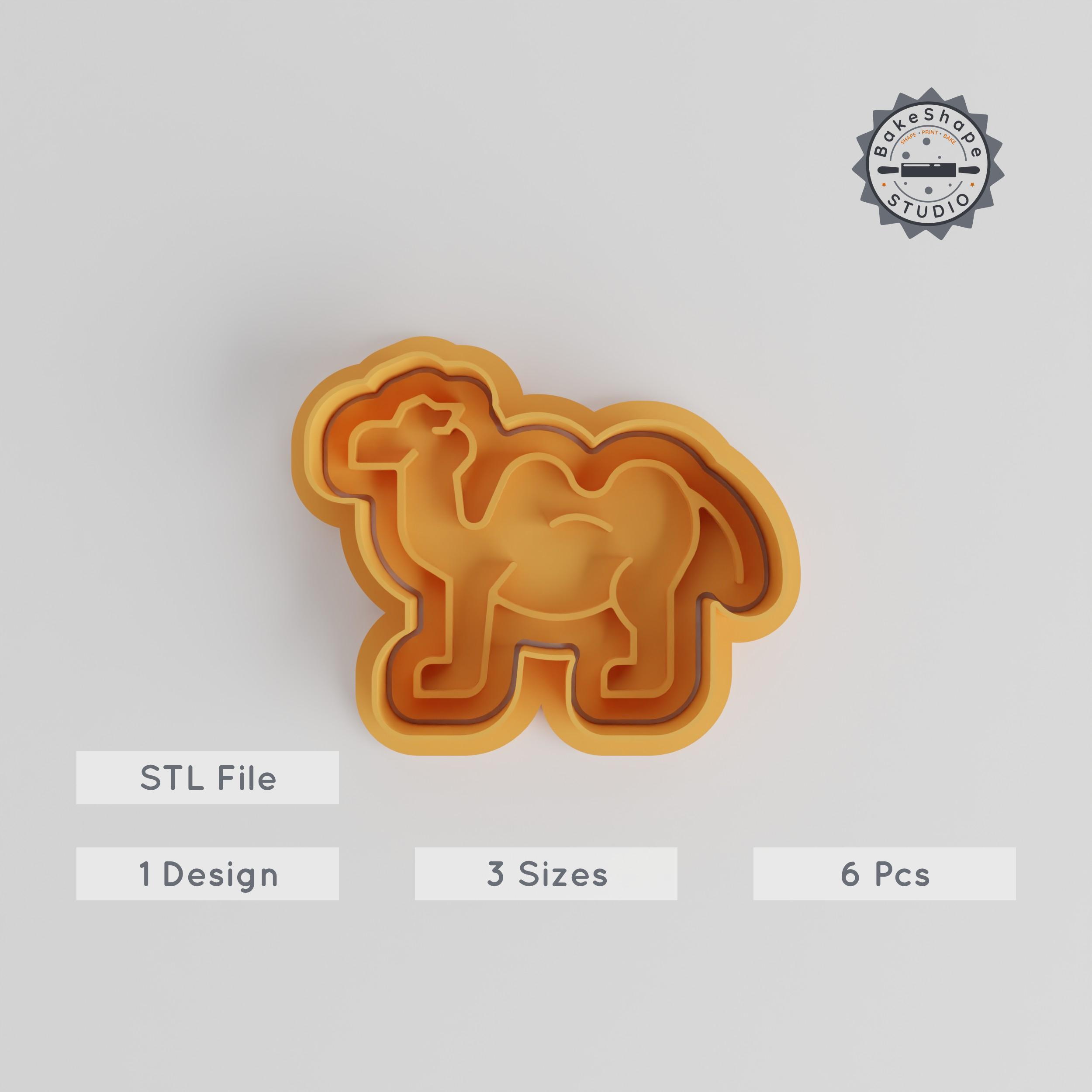 🐪 Camel Cookie Cutter & Stamp Set, Desert Animal, Wildlife Baking Tool ...