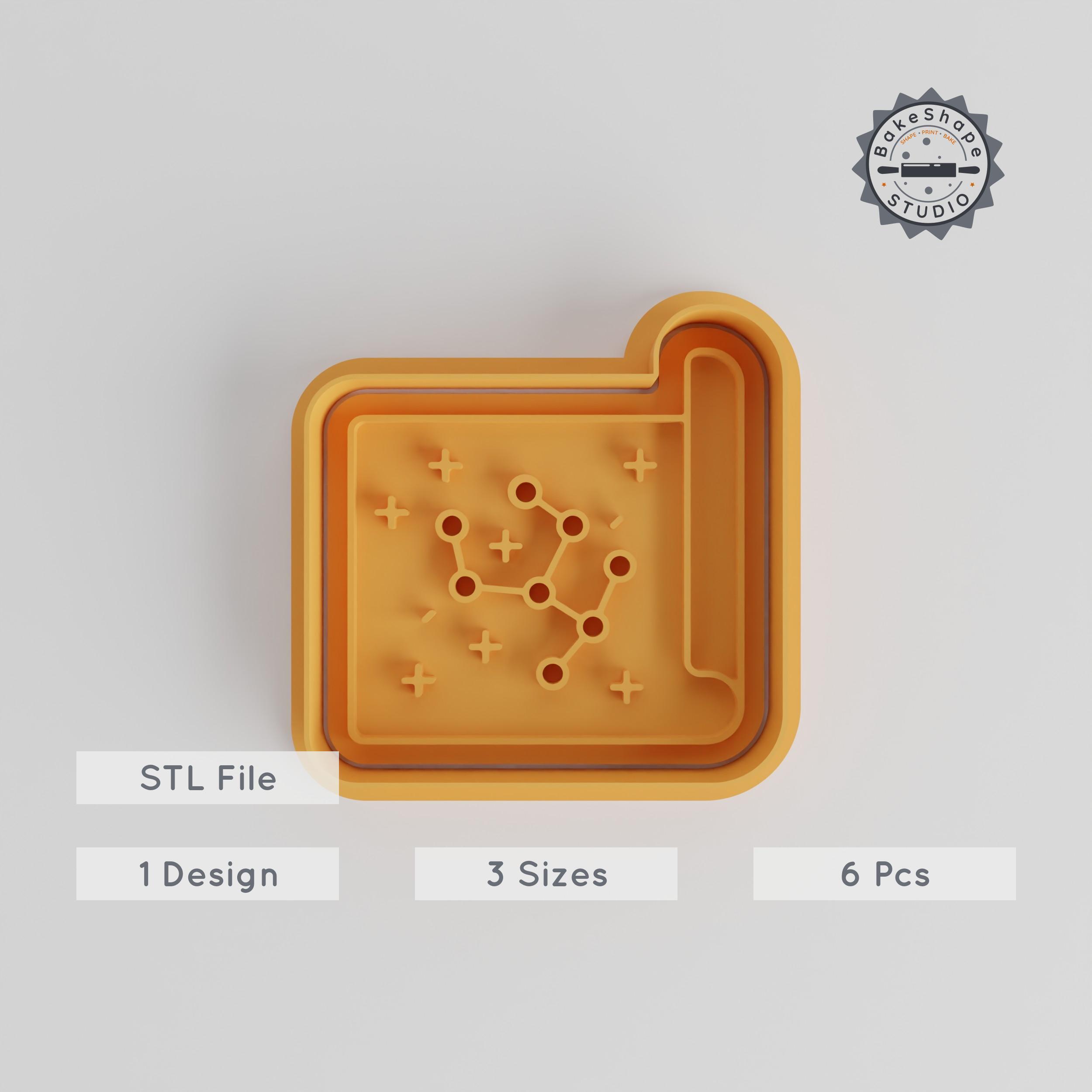 🍪 Constellation Blueprint Shape Cutter & Stamp, Cookie & Fondant Tool ...