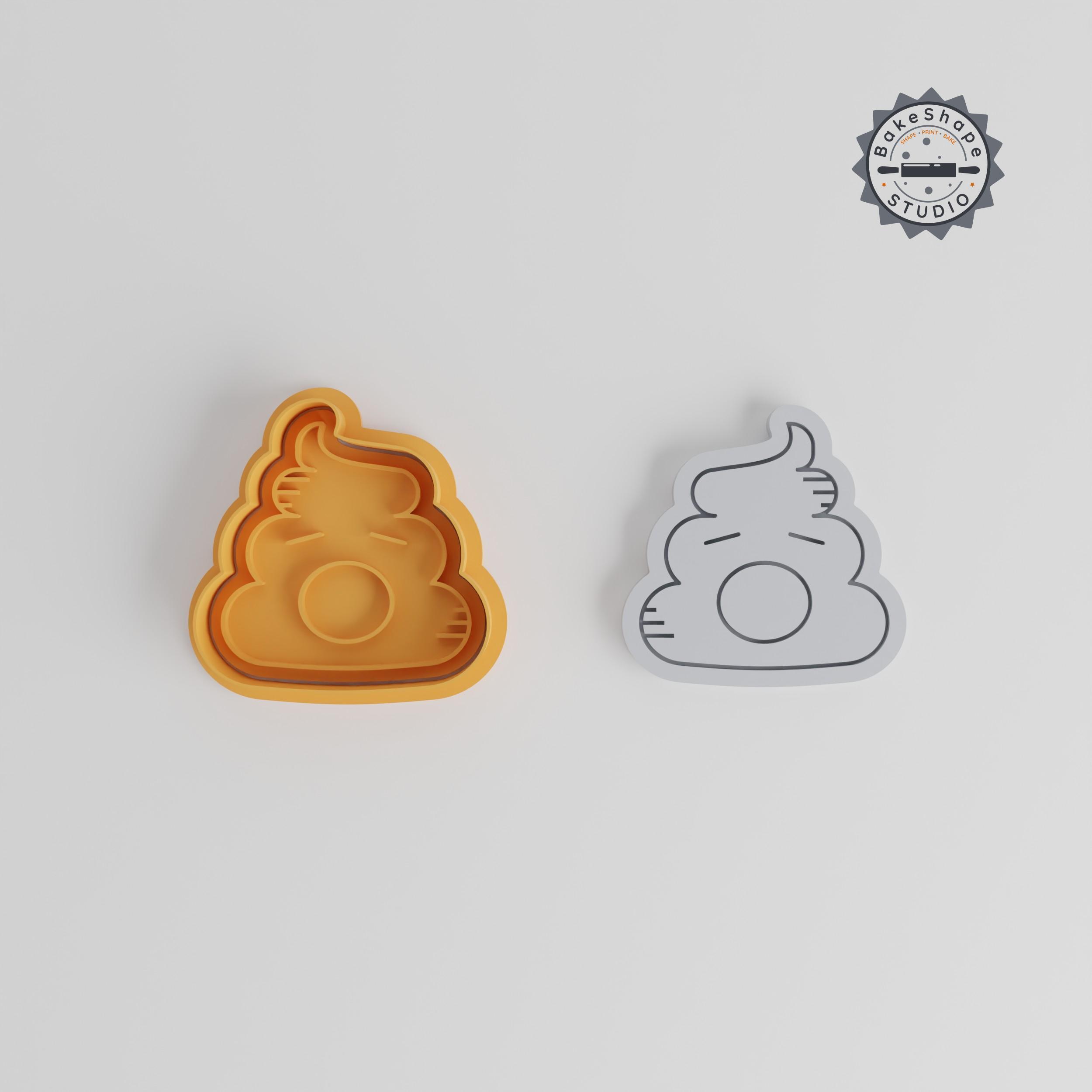 🍪 Funny Poop Shape Cutter & Stamp Set, Cookie & Fondant Decor, 3 Sizes ...