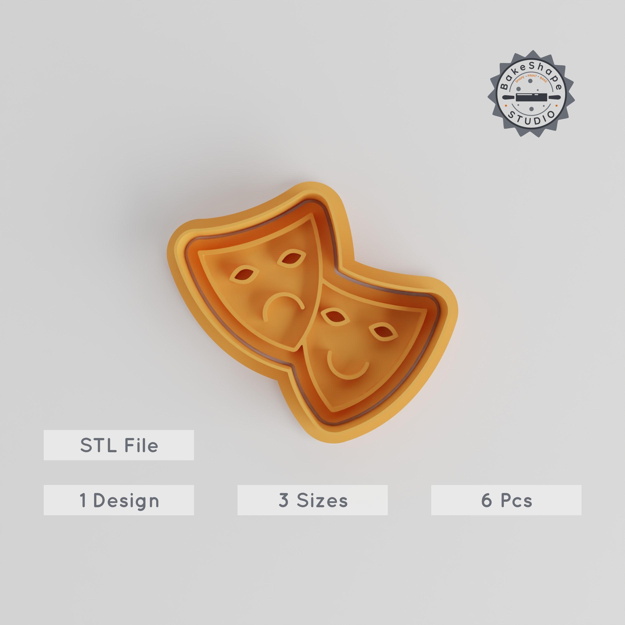 🍪 Theatrical Drama Cookie Cutter & Stamp Set, Perfect for Cookies ...