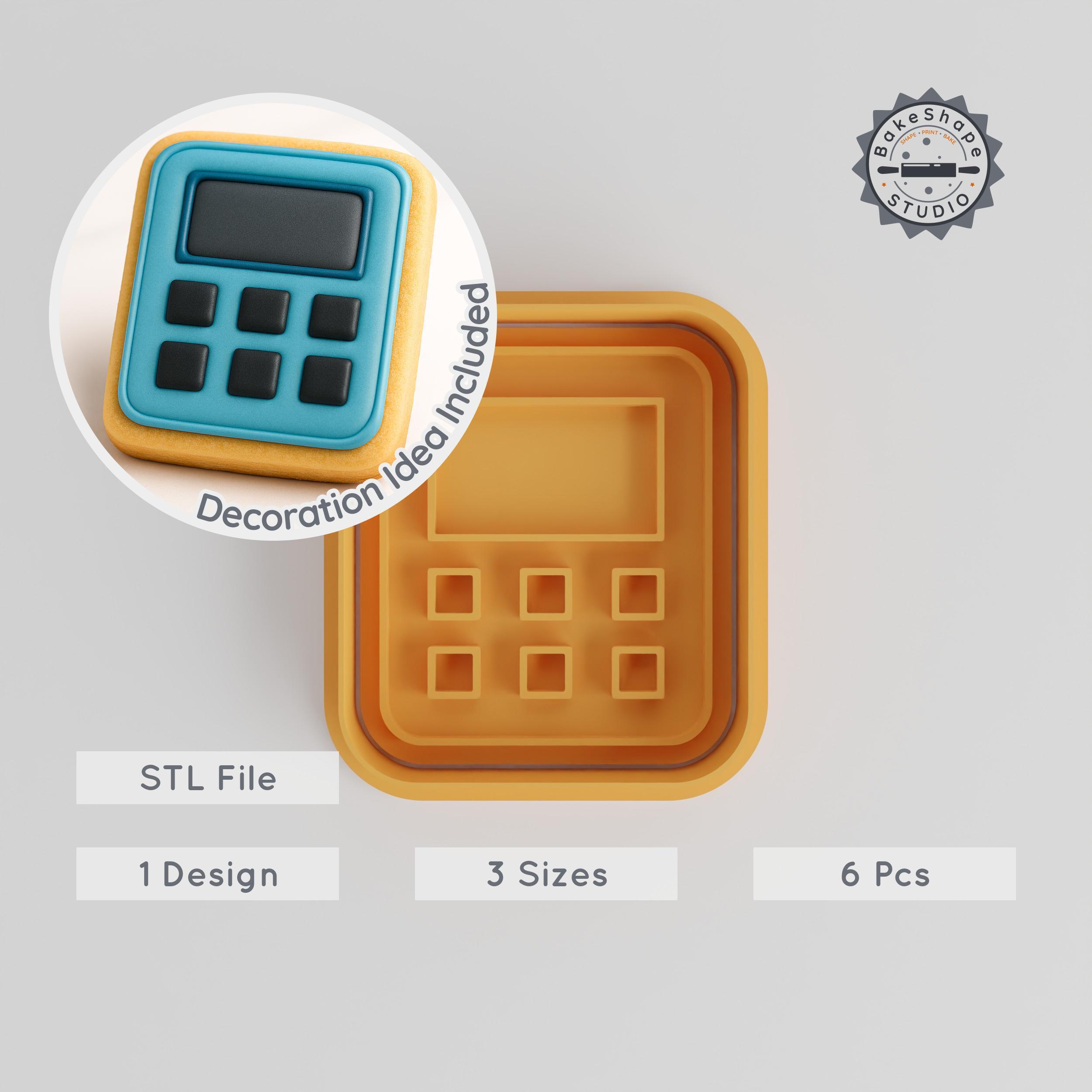 🍪 Calculator Shape Cutter & Stamp, Cookie & Fondant Decor Tool, Set of ...