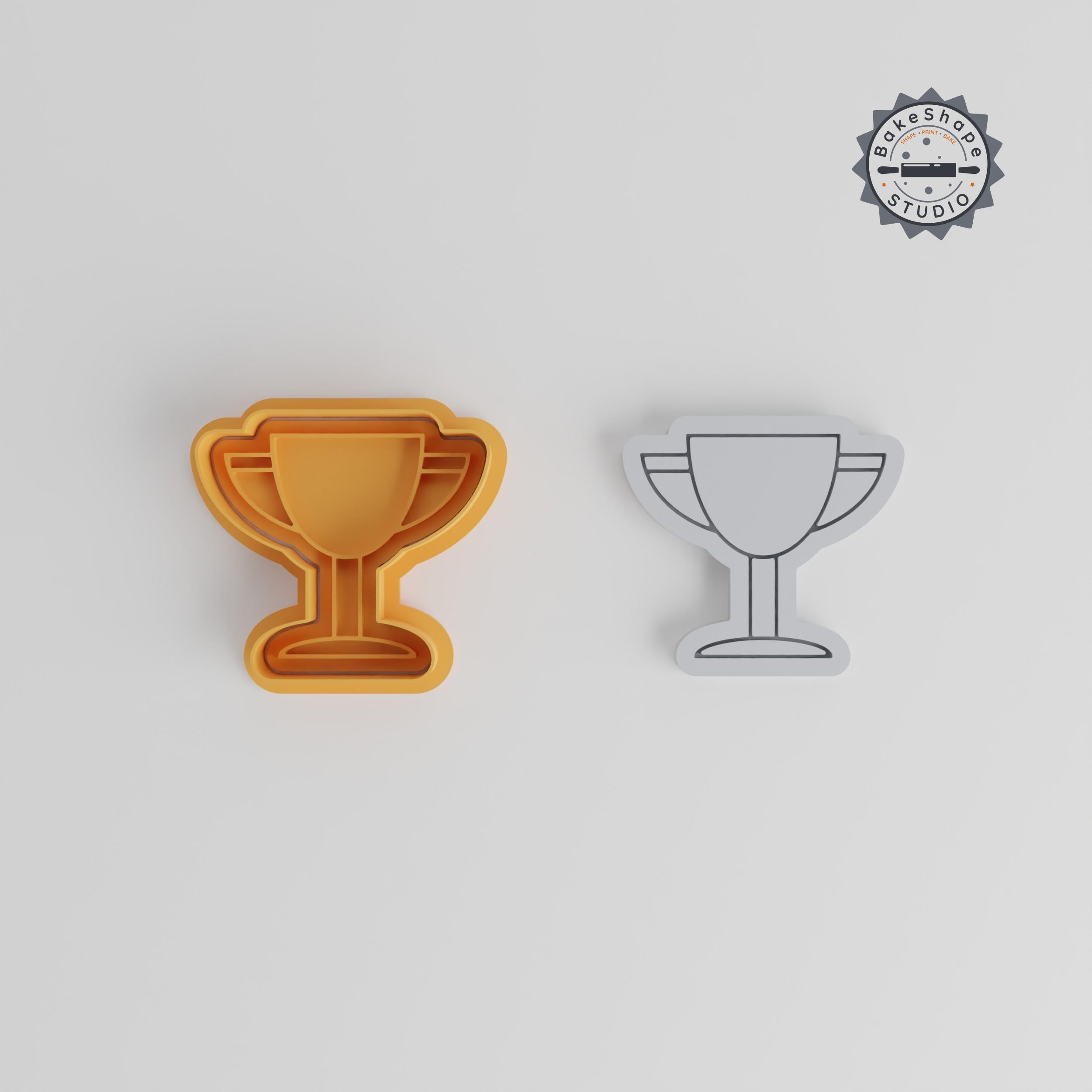 🏆 Trophy Cookie Cutter & Stamp Set, Award Cup Design, Fondant Decor, S ...