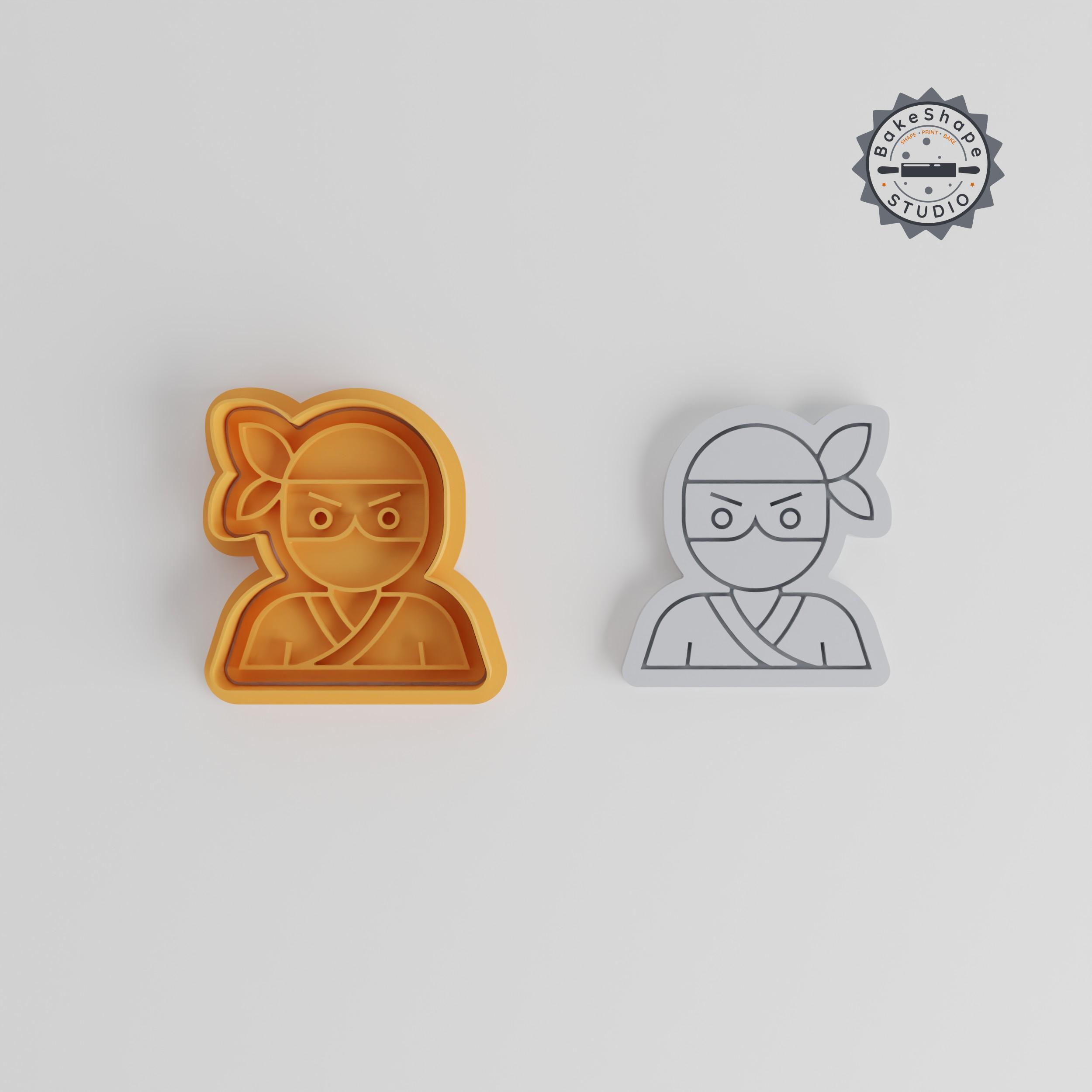 🥷 Ninja Cookie Cutter & Stamp, Fondant Cutter, 6-Piece Set, S/M/L Sizes ...