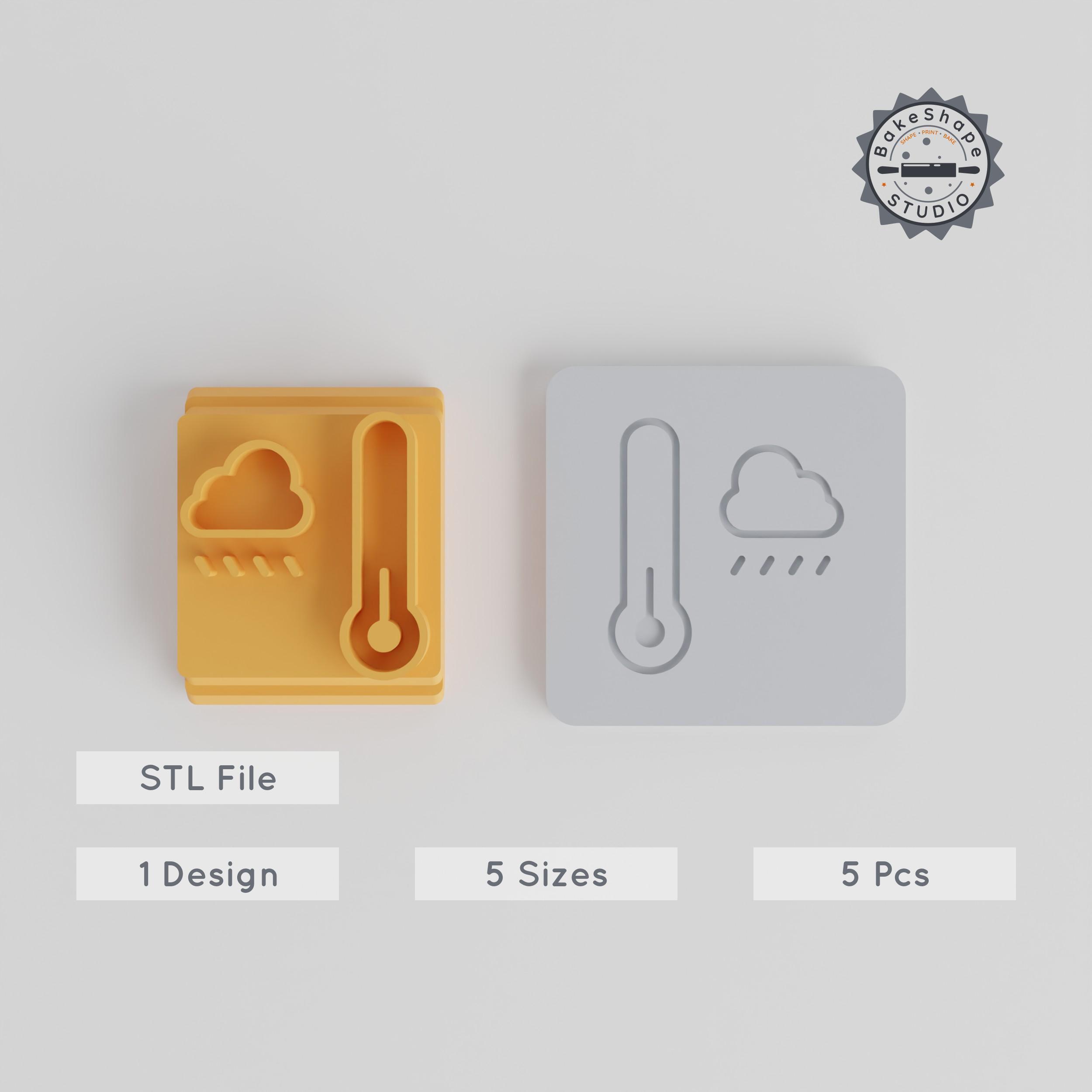 🌧️ Rain Stamp Tile Set, 5 Sizes, Ideal for Clay, Cookies & Fondant ...