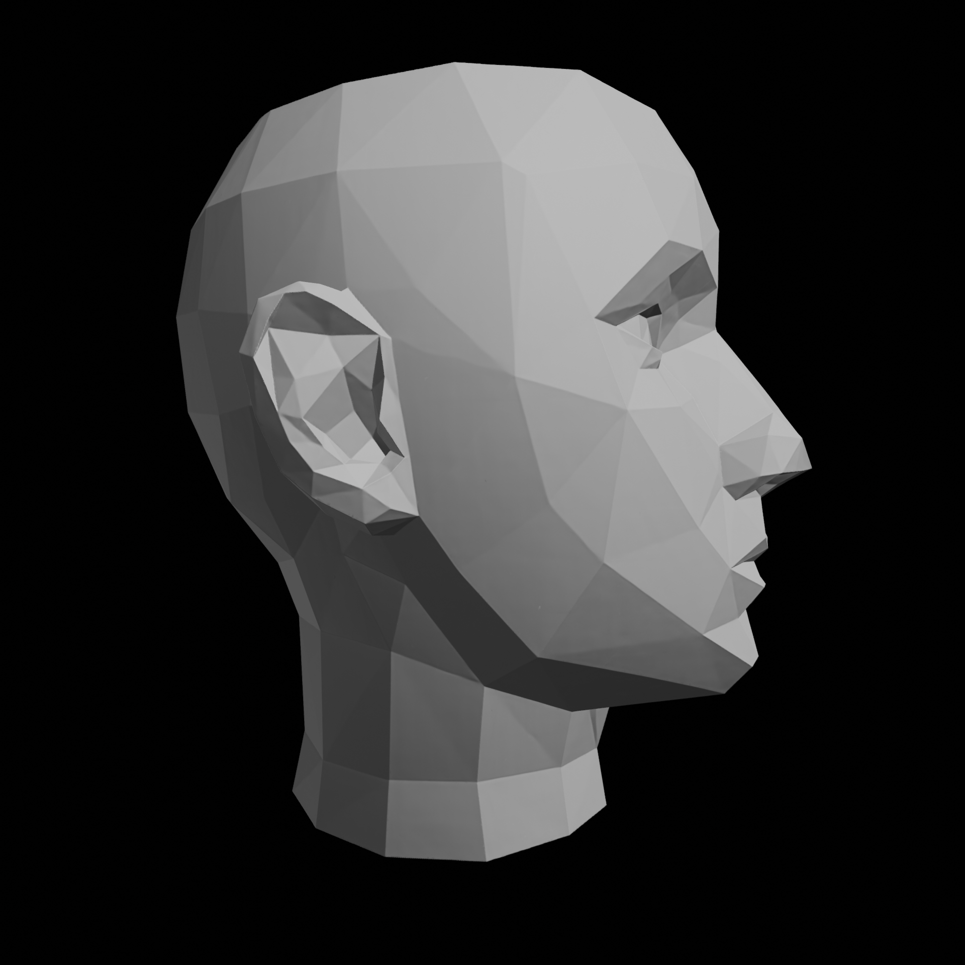 🪴 Low Poly Human Head Planter・ 3D File for 3D printing・Cults