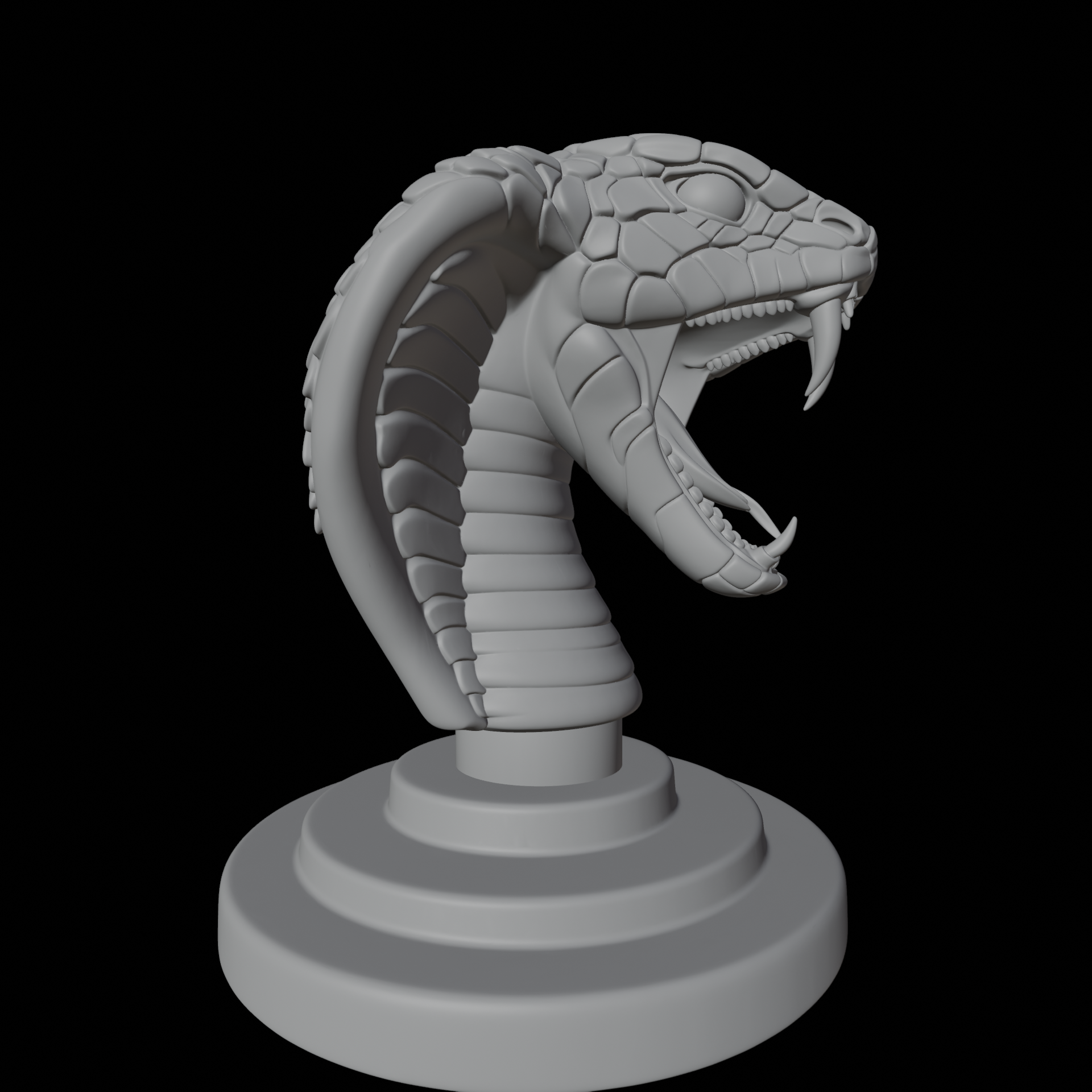 🗿 Dynamic Cobra Strike Head Sculpture・ 3D File for 3D printing・Cults