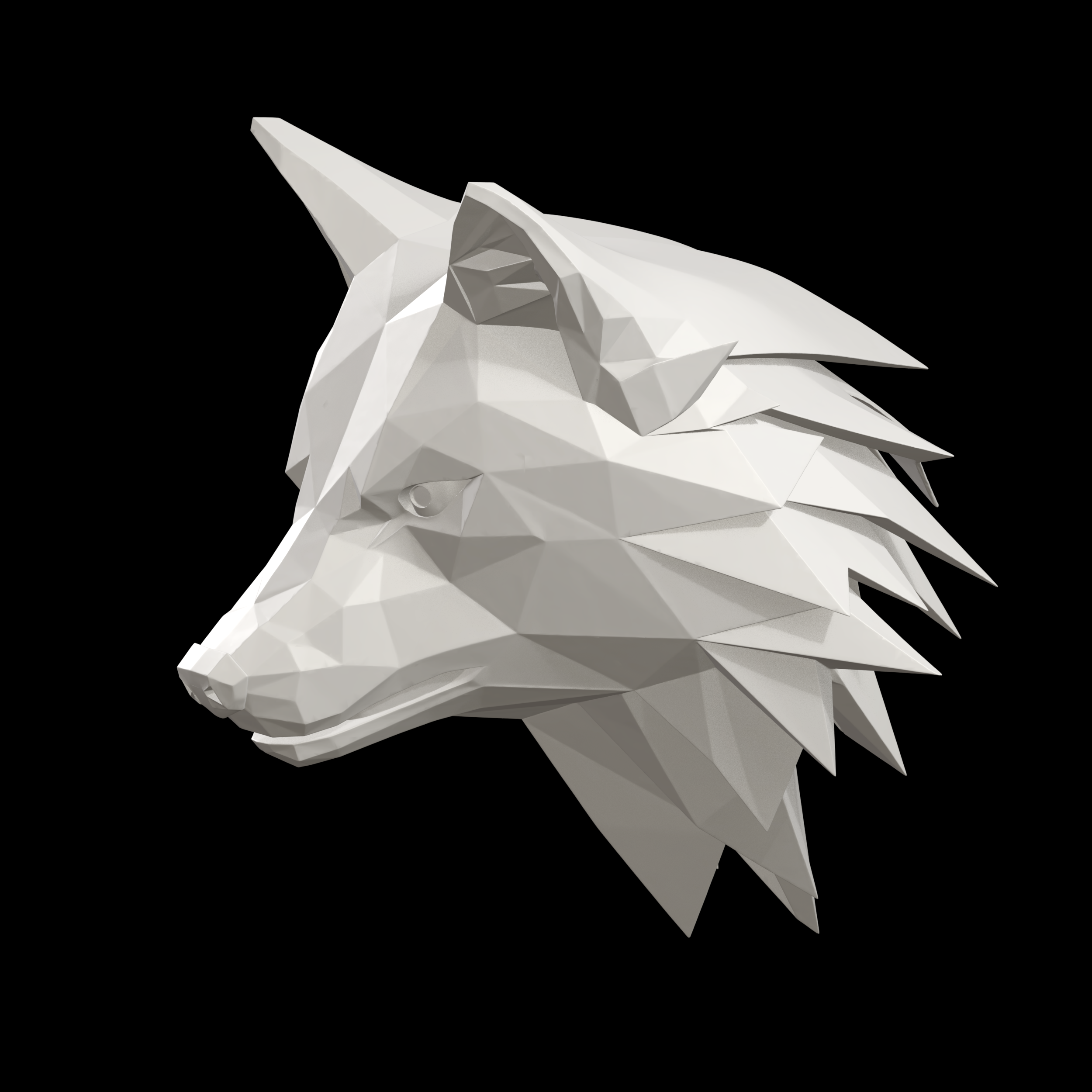 🐺 Geometric Wolf Head Low Poly・ 3D File for 3D printing・Cults