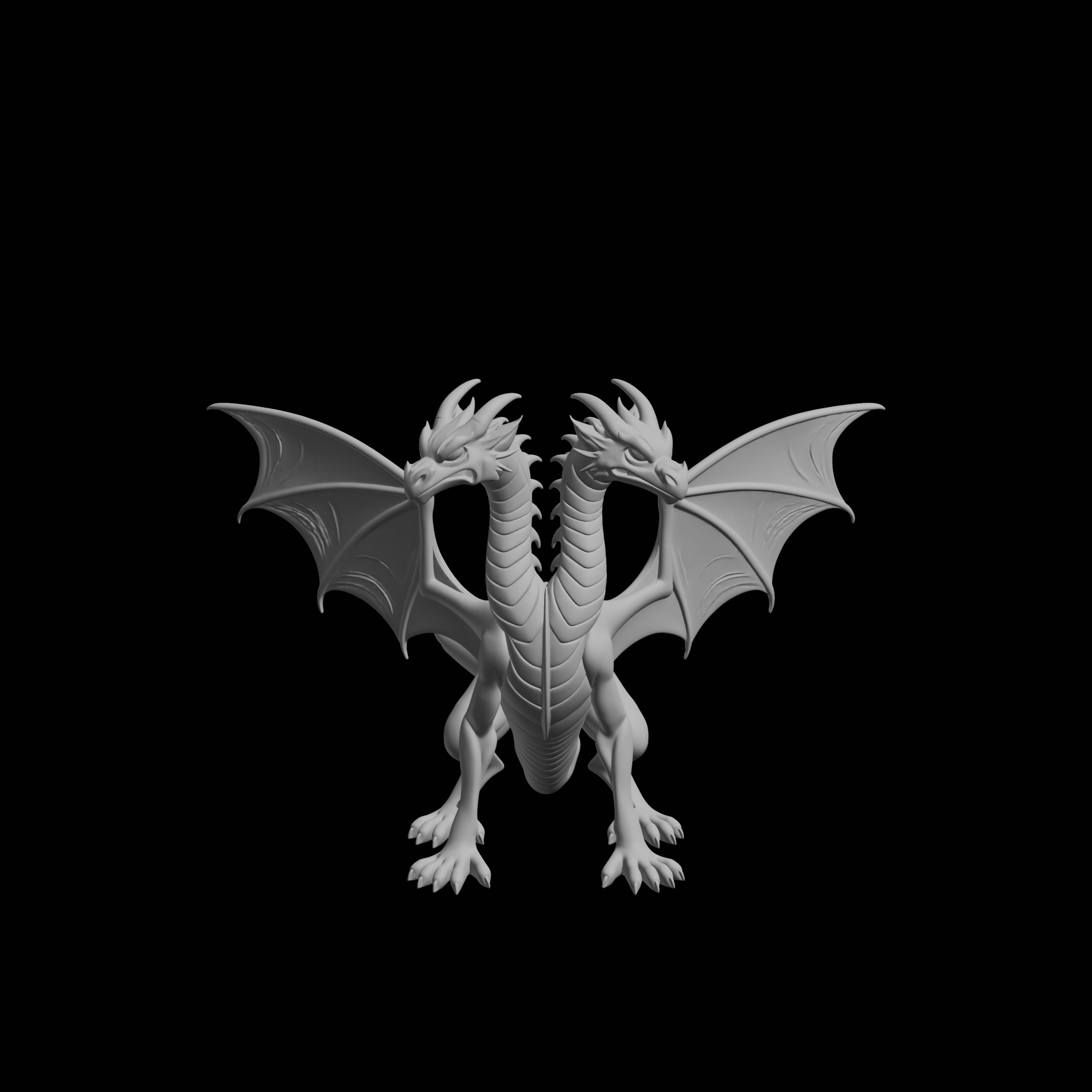 🐉 Two-Headed Dragon・ 3D File for 3D printing・Cults