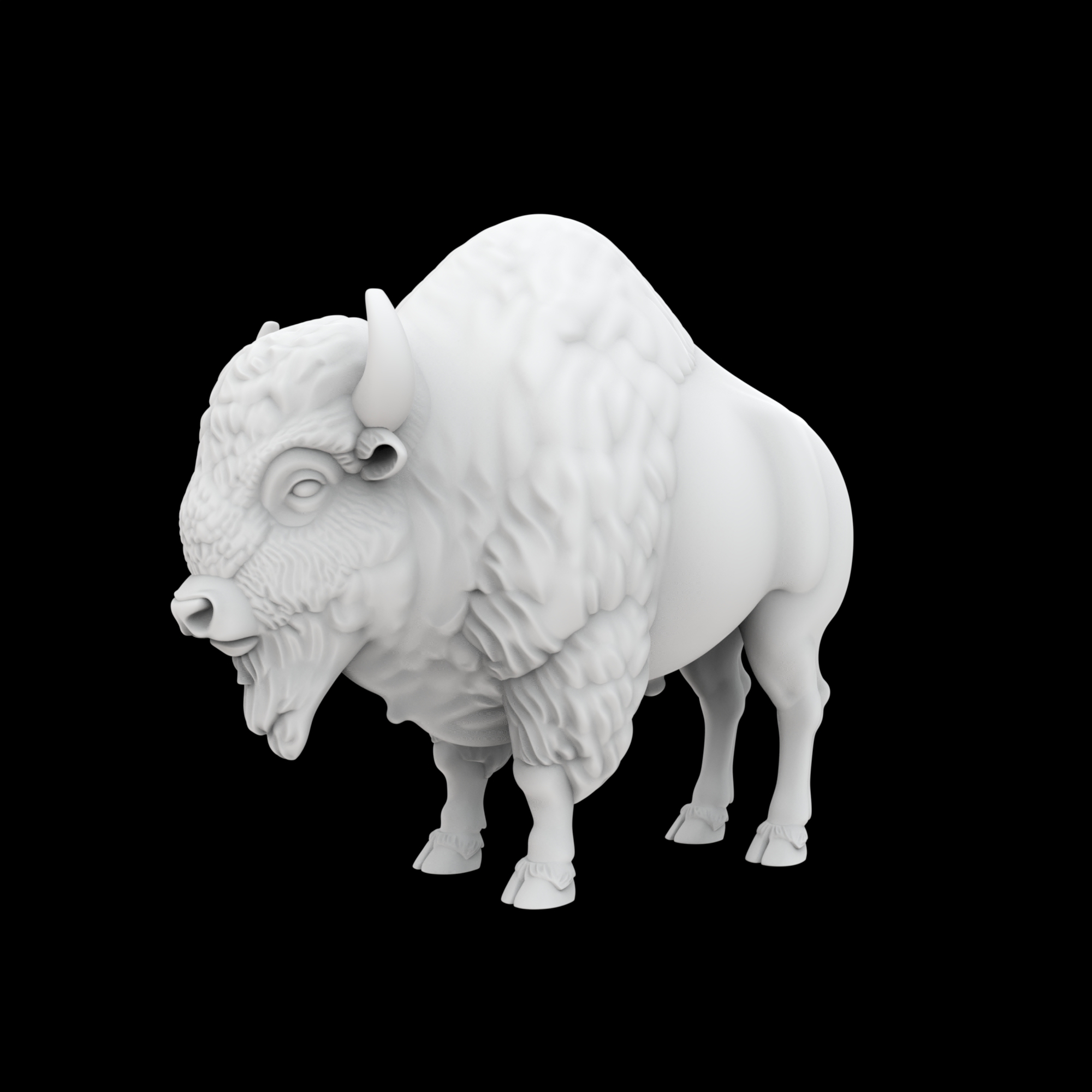 🦬 American Bison Wildlife Sculpture・ 3D File for 3D printing・Cults