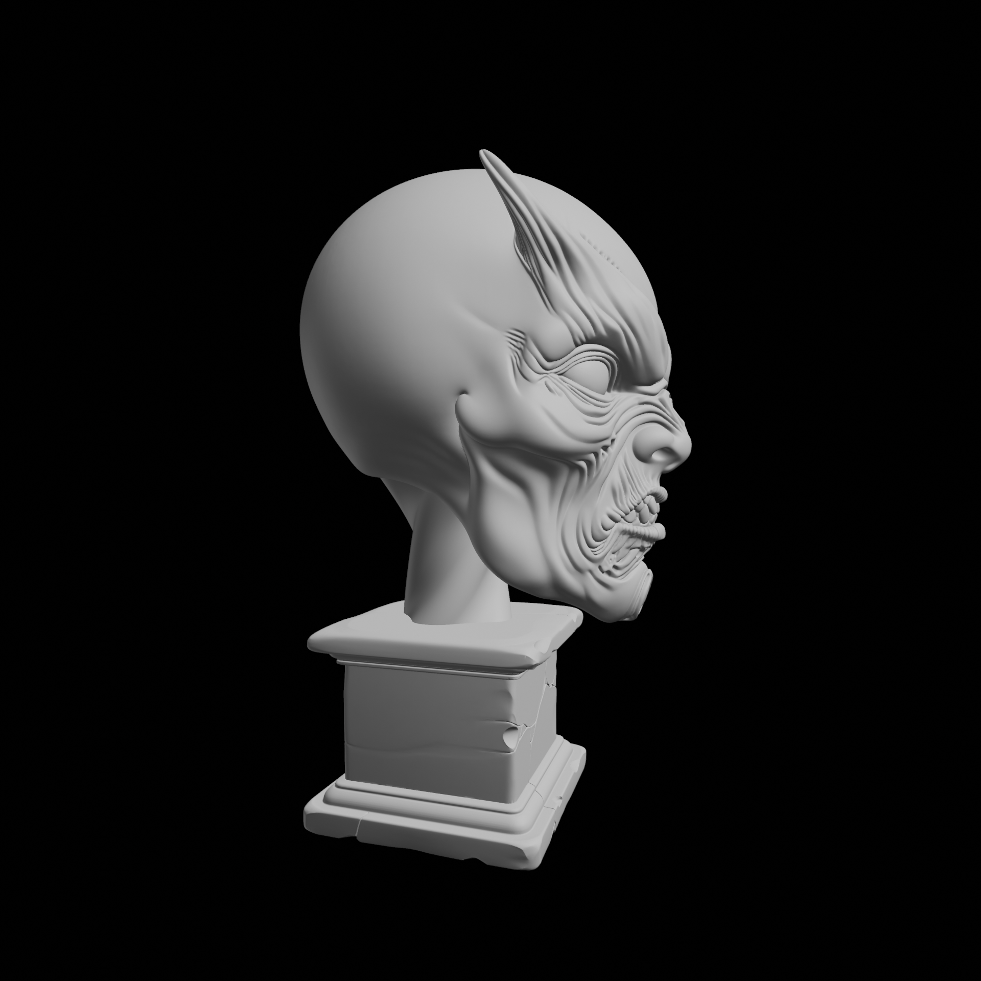 👽 Alien Mutant Face Grotesque Extraterrestrial Sculpture・ 3D File for ...