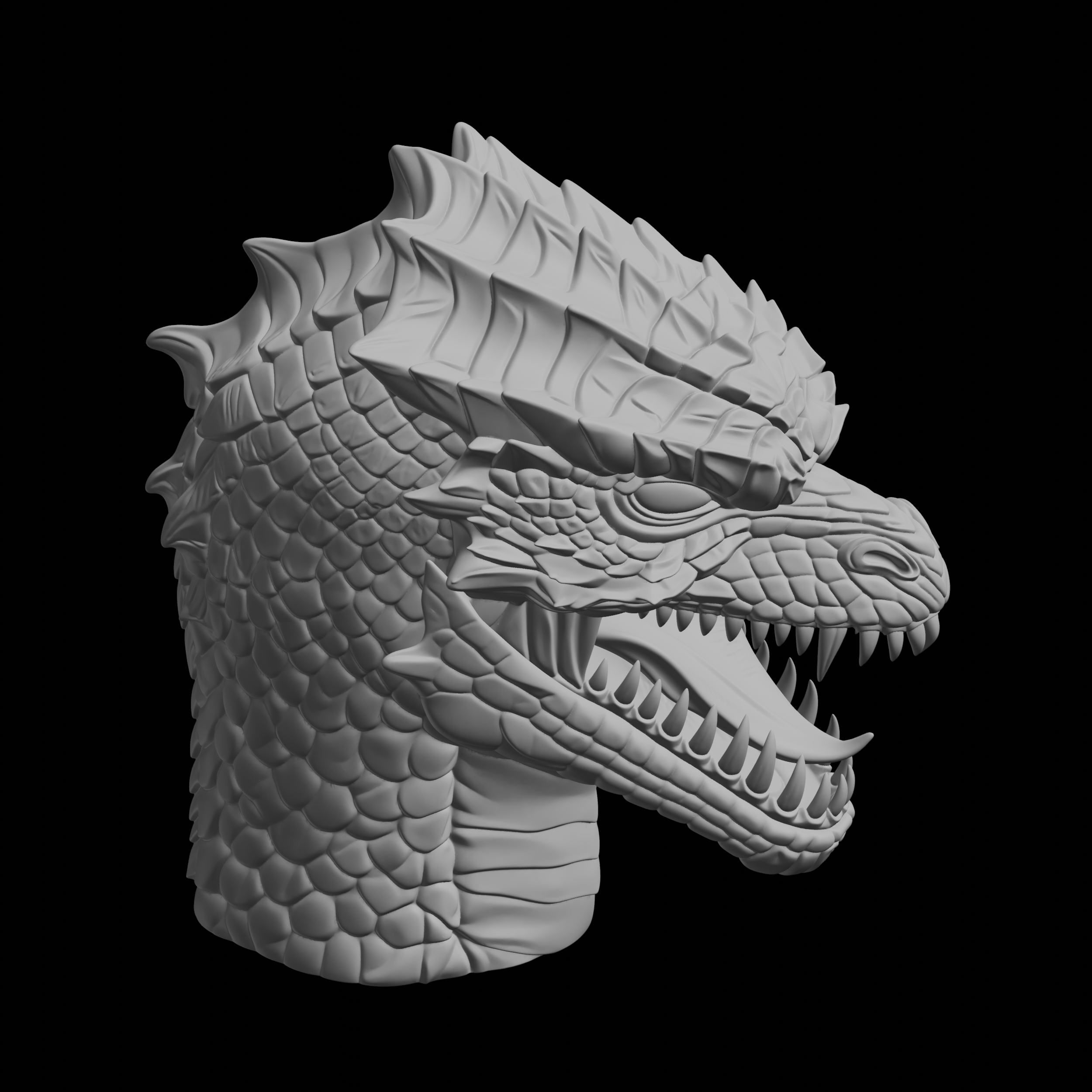 🐉 Dragon Head Bust Fantasy Creature・ 3D File for 3D printing・Cults