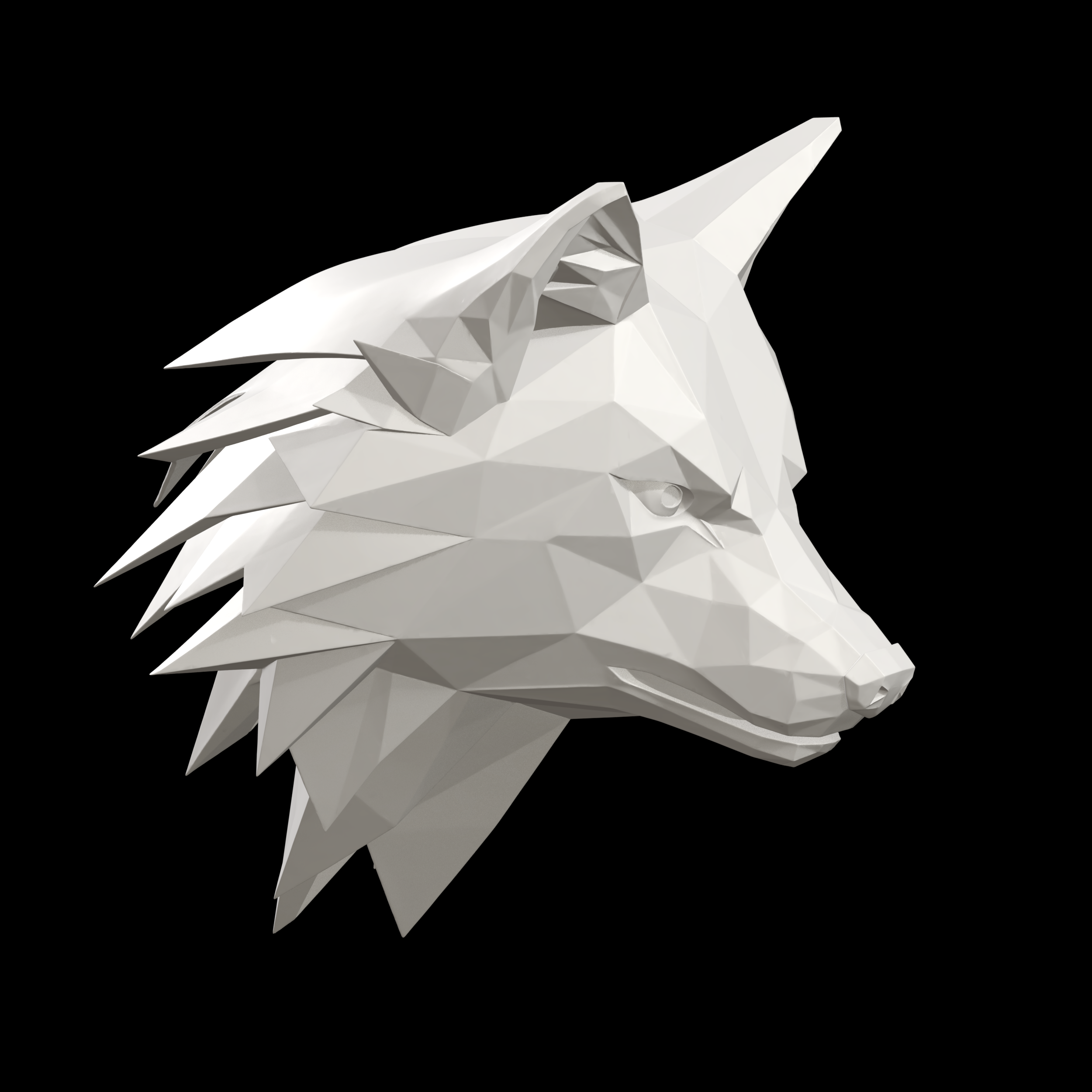 🐺 Geometric Wolf Head Low Poly・ 3D File for 3D printing・Cults