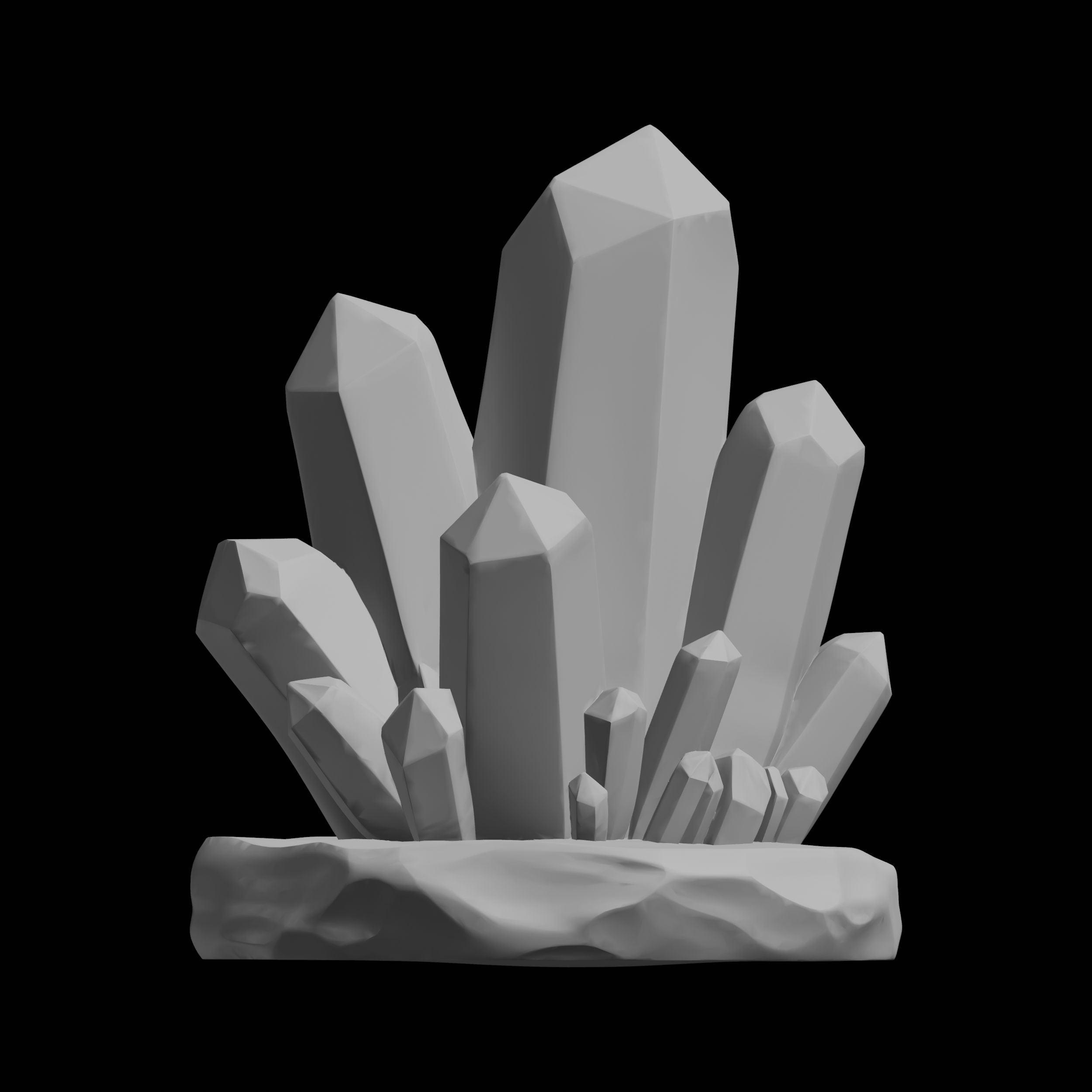 🔮 Crystal Cluster Fantasy Decor Model・ 3D File for 3D printing・Cults