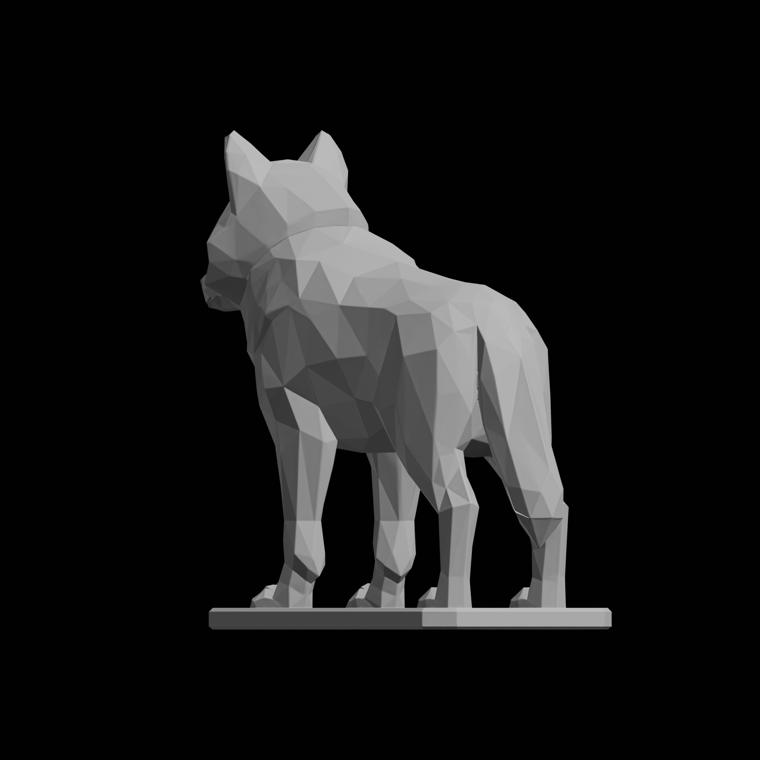 🐺 Low Poly Wolf Sculpture・ 3D File for 3D printing・Cults