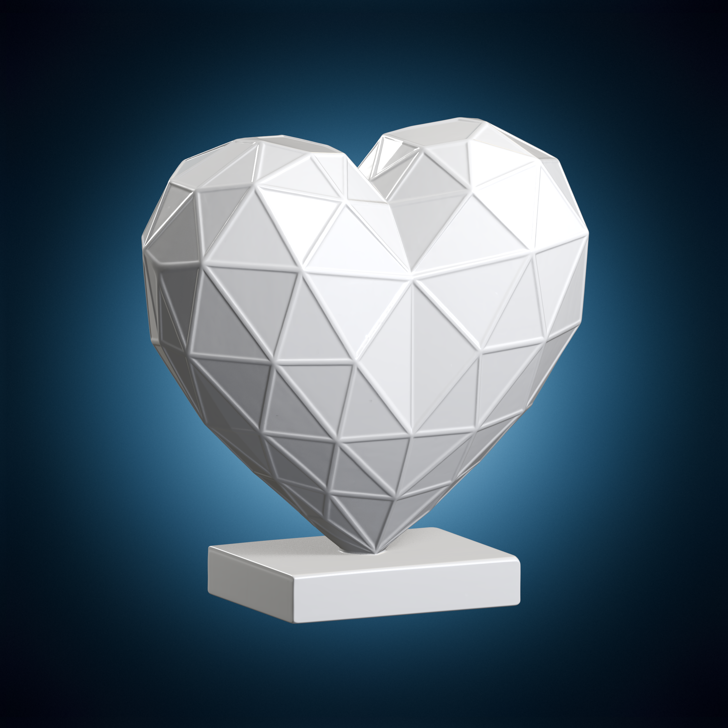 💜 Geometric Heart Sculpture・ 3D File for 3D printing・Cults