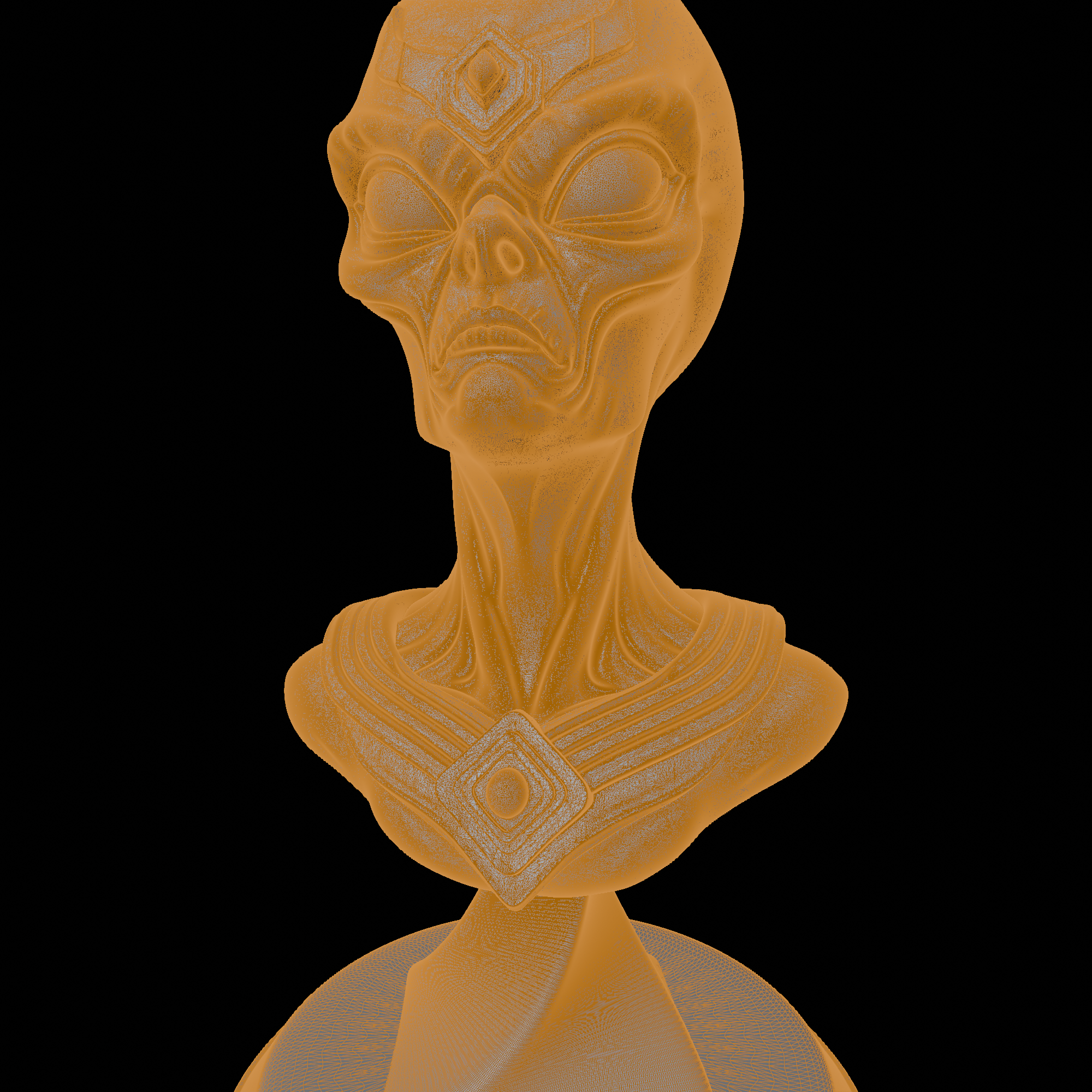 👽 Alien God Bust Sculpture Cosmic Deity Figure・ 3D File for 3D printing ...