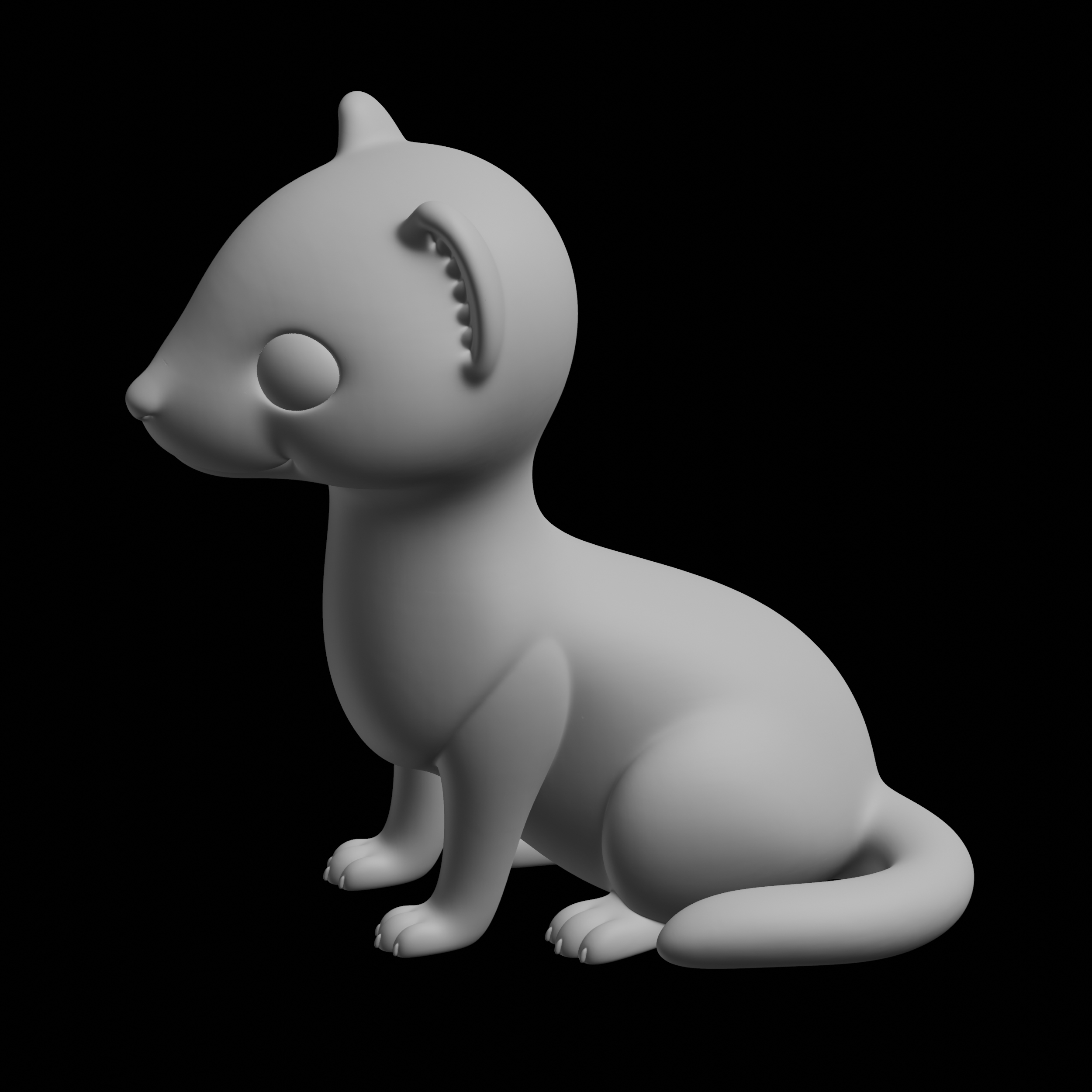 🗿 Cute Weasel Figure Animal Sculpture・ 3D File for 3D printing・Cults