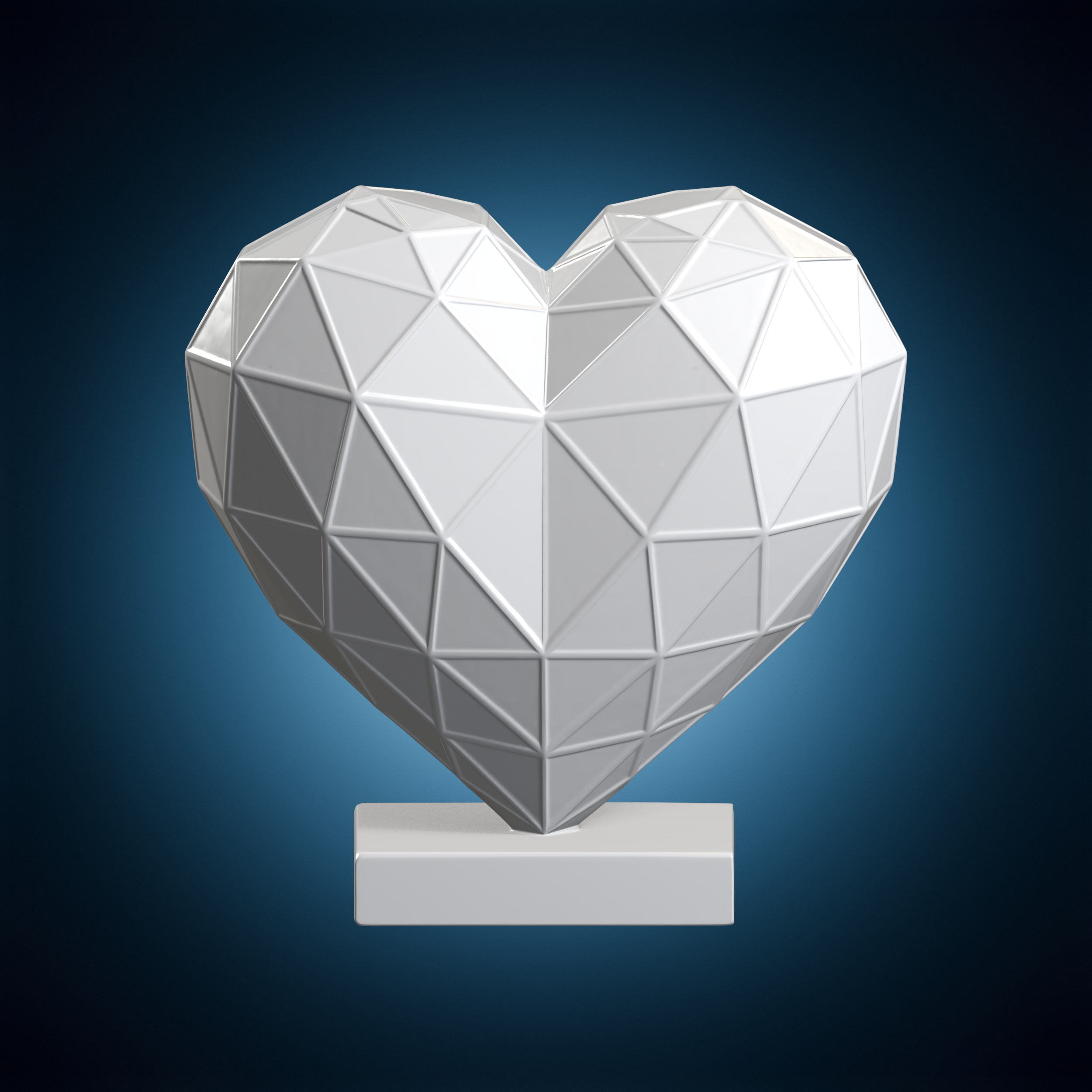 💜 Geometric Heart Sculpture・ 3D File for 3D printing・Cults
