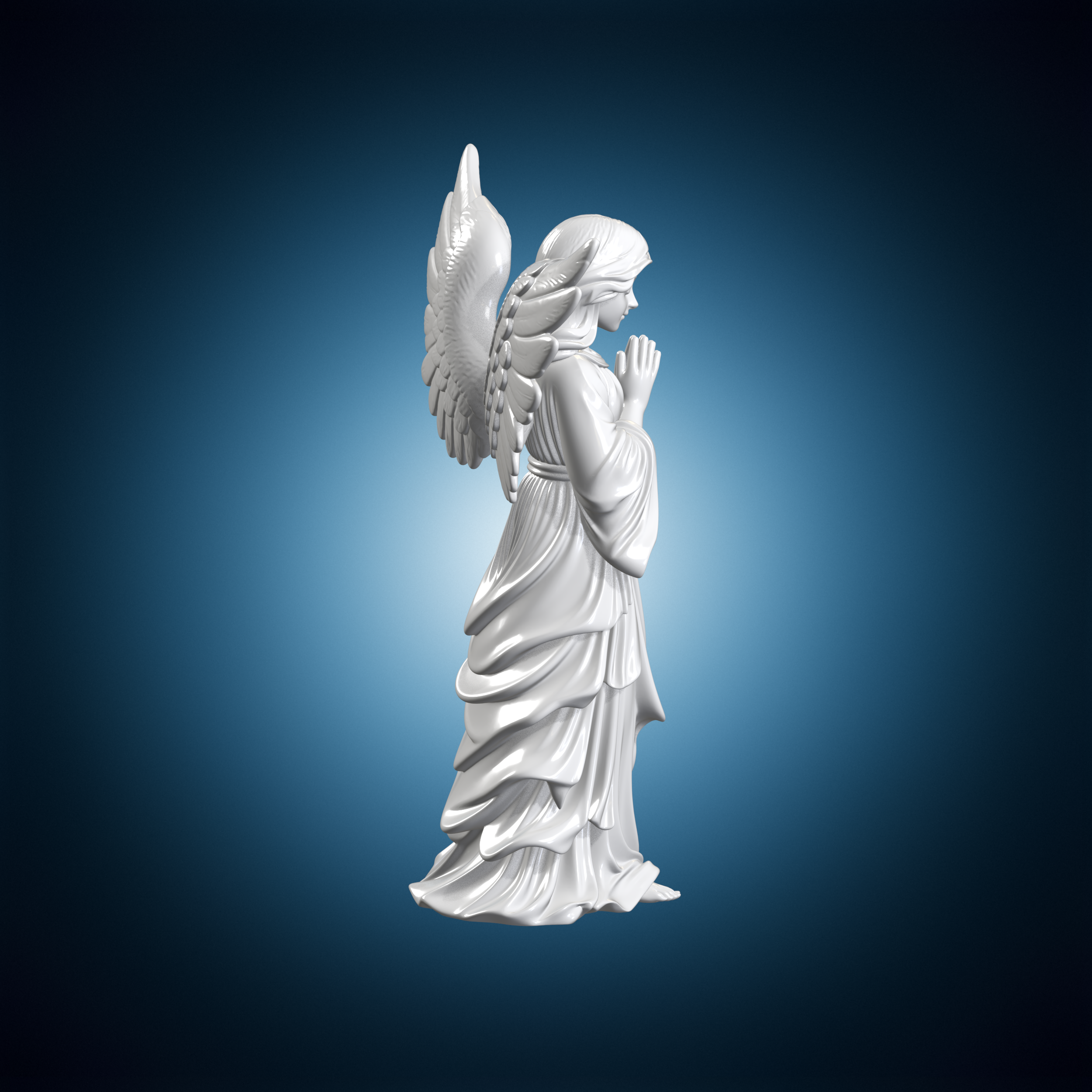 👼 Guardian Angel Figurine 3D Print Model・ 3D File for 3D printing・Cults