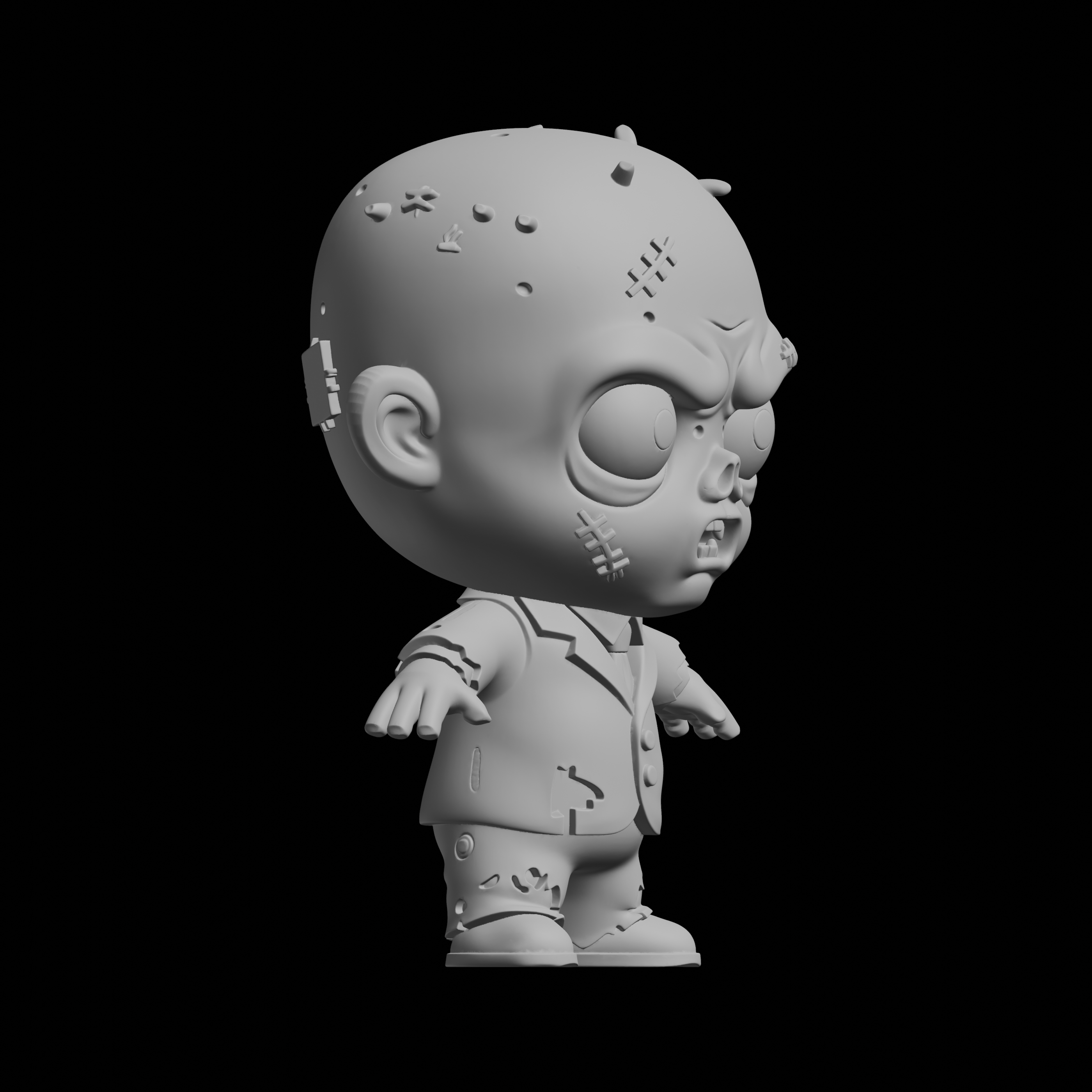 🧟 Chibi Zombie Cartoon Character 3D Print Model・ 3D File for 3D ...