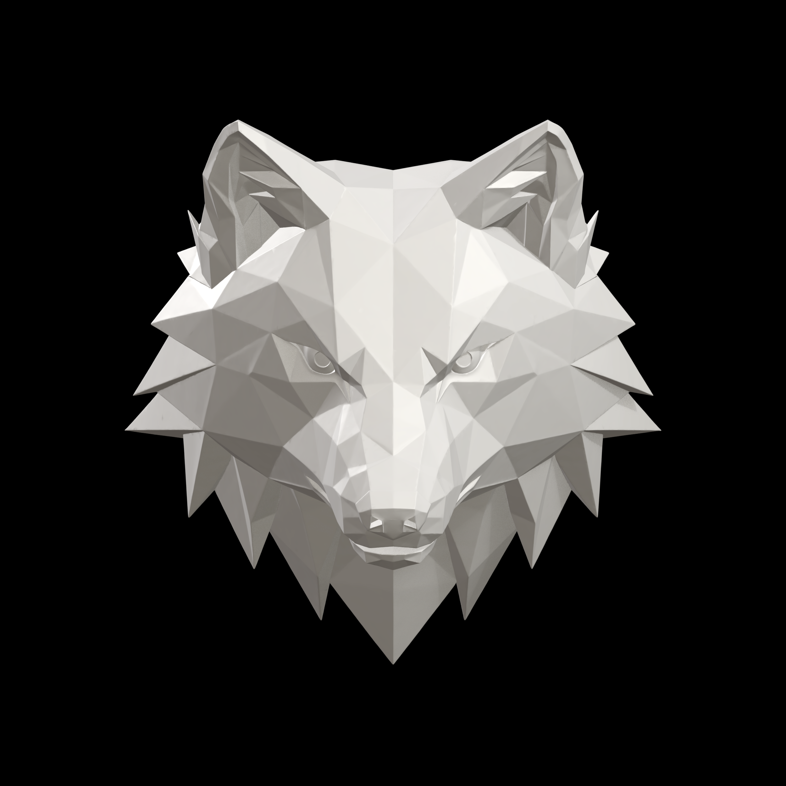 🐺 Geometric Wolf Head Low Poly・ 3D File for 3D printing・Cults