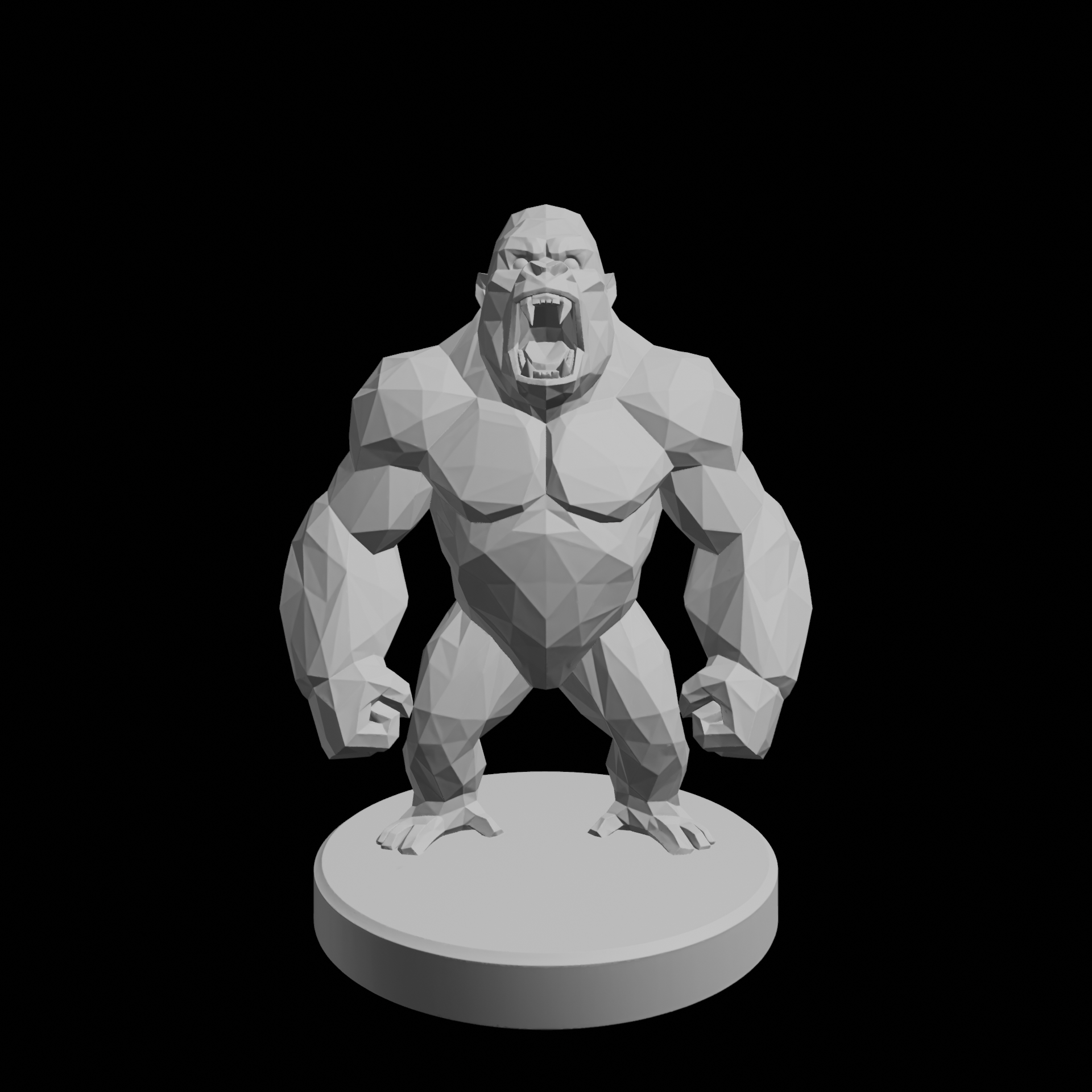 🦍 Low Poly Gorilla Sculpture・ 3D File for 3D printing・Cults