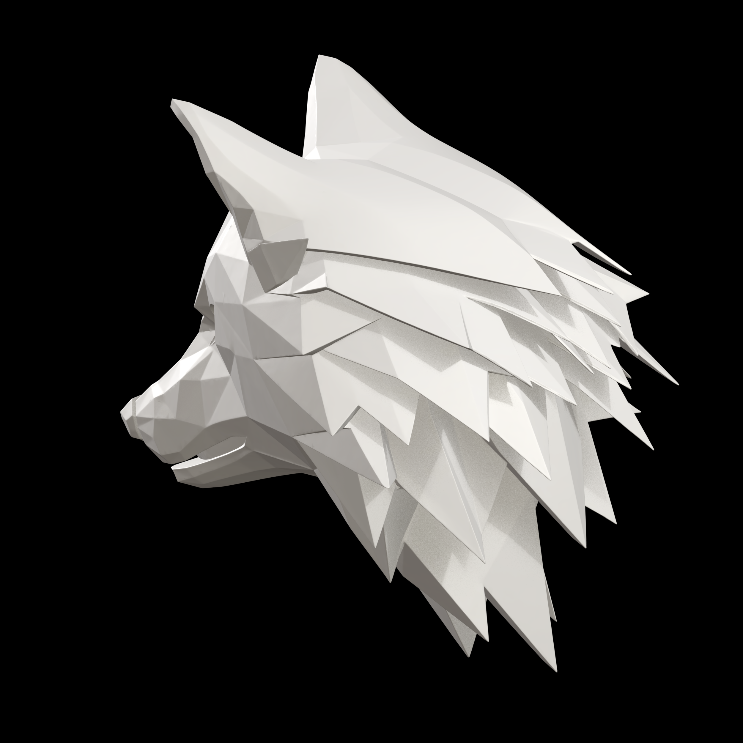 🐺 Geometric Wolf Head Low Poly・ 3D File for 3D printing・Cults