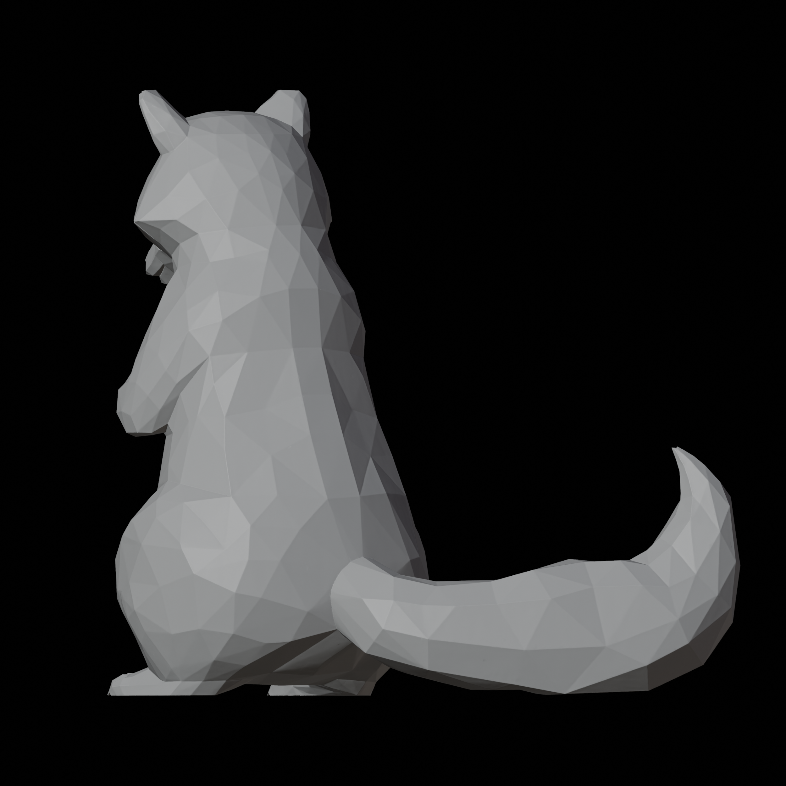 🦝 Escultura de animal guaxinim de baixo poli・Arquivo 3D para Impressão ...