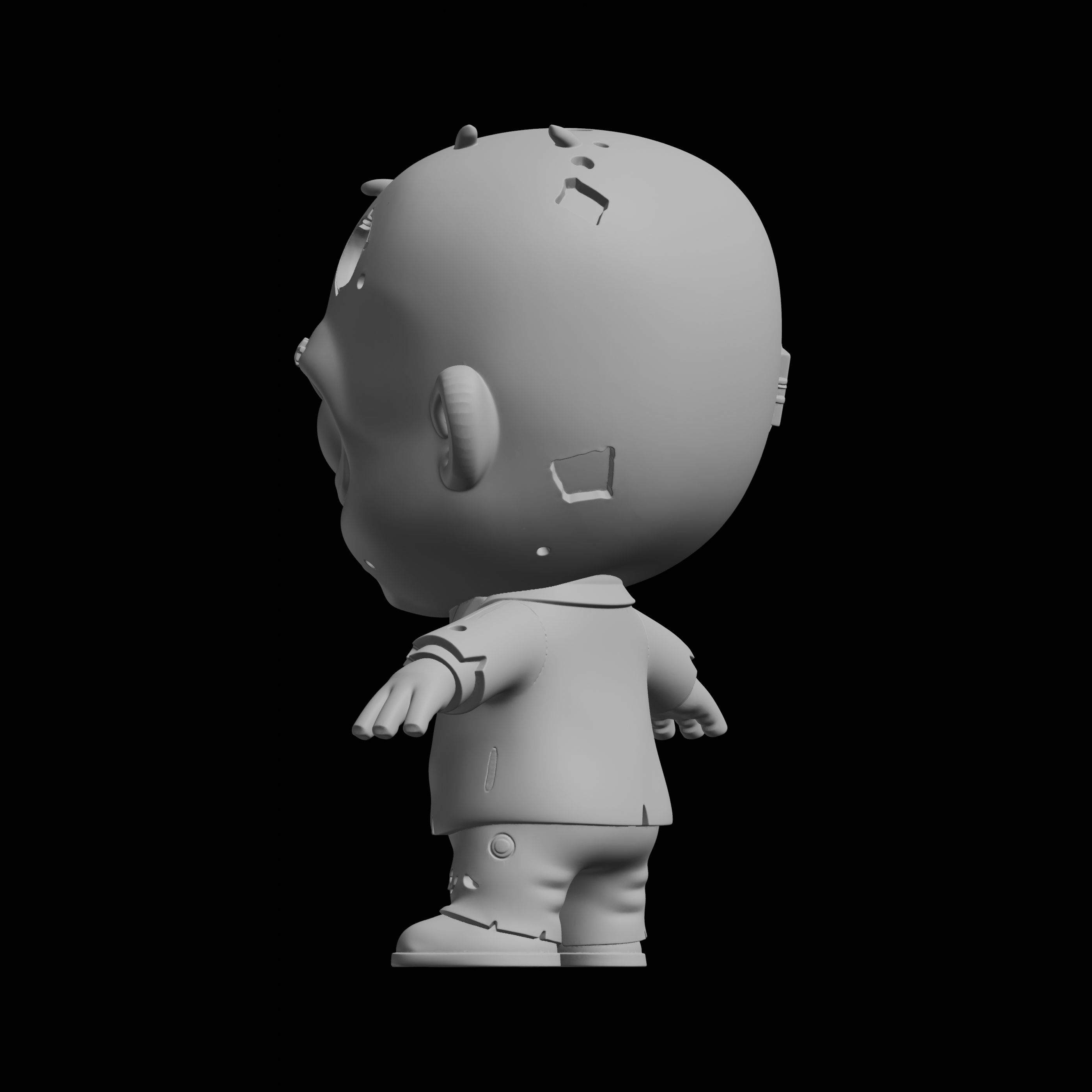 🧟 Chibi Zombie Cartoon Character 3D Print Model・ 3D File for 3D ...