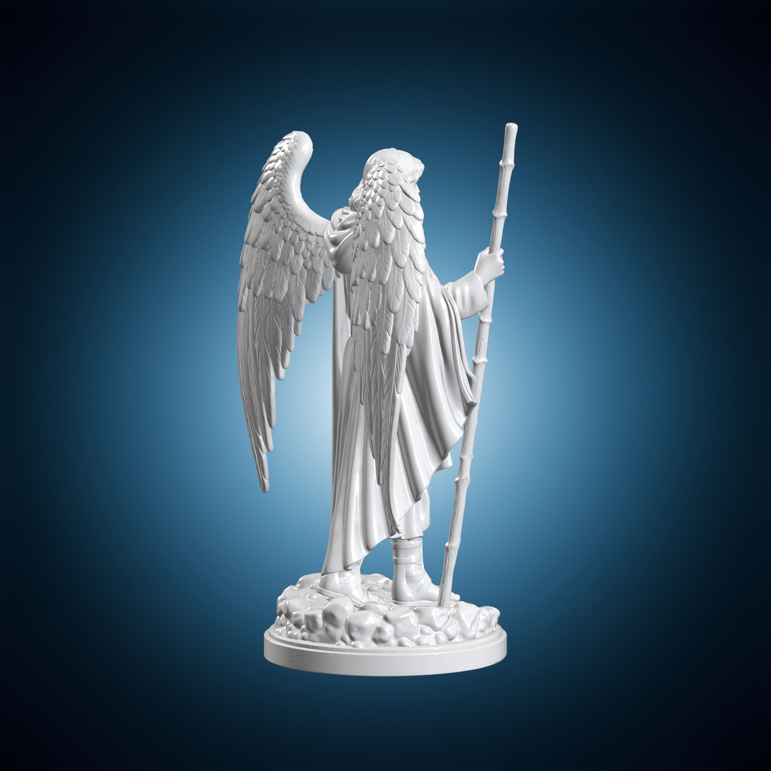 👼 Saint Raphael Pilgrim Angel 3D Print Sculpture・ 3D File for 3D ...