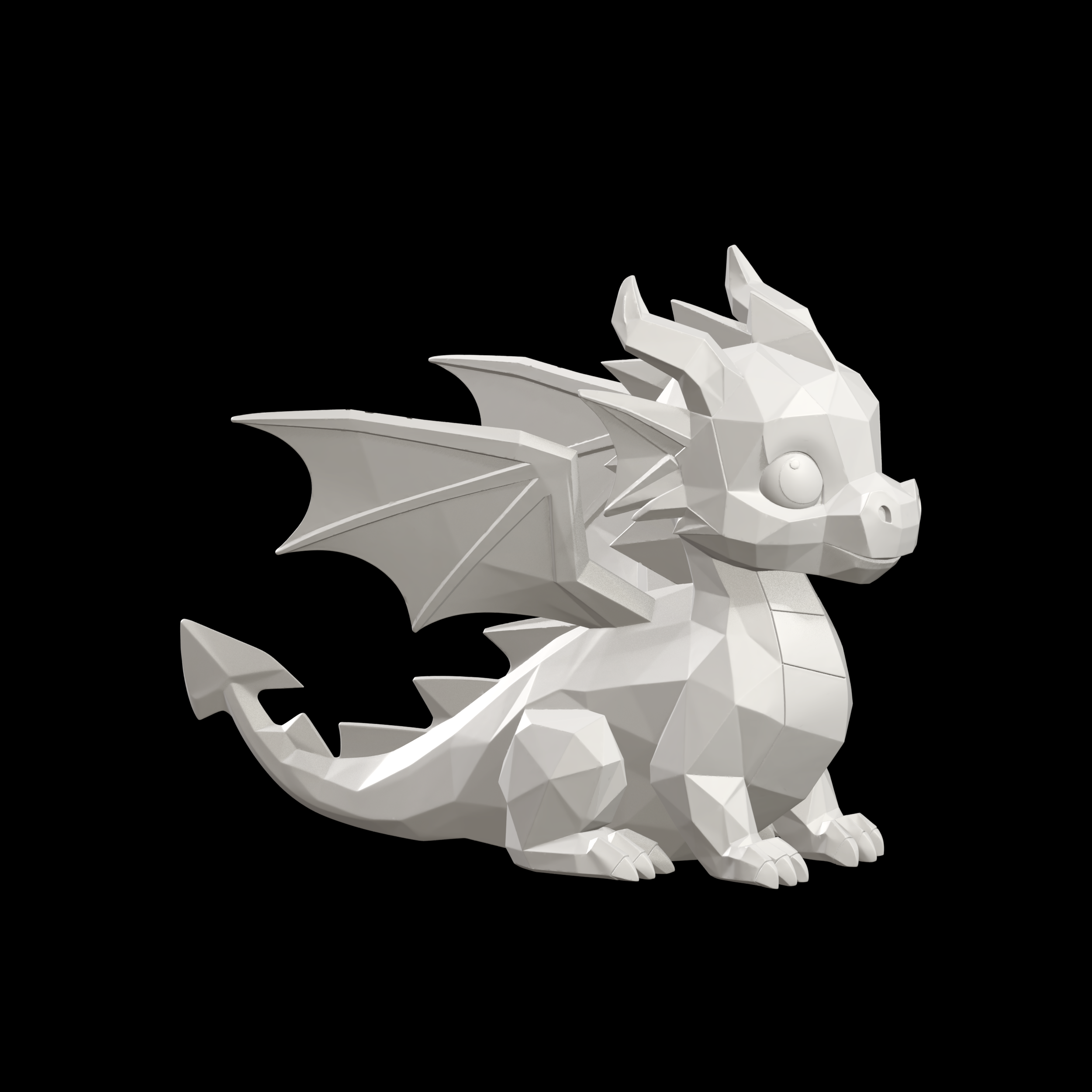 👶 Geometric Low Poly Baby Dragon・ 3D File for 3D printing・Cults