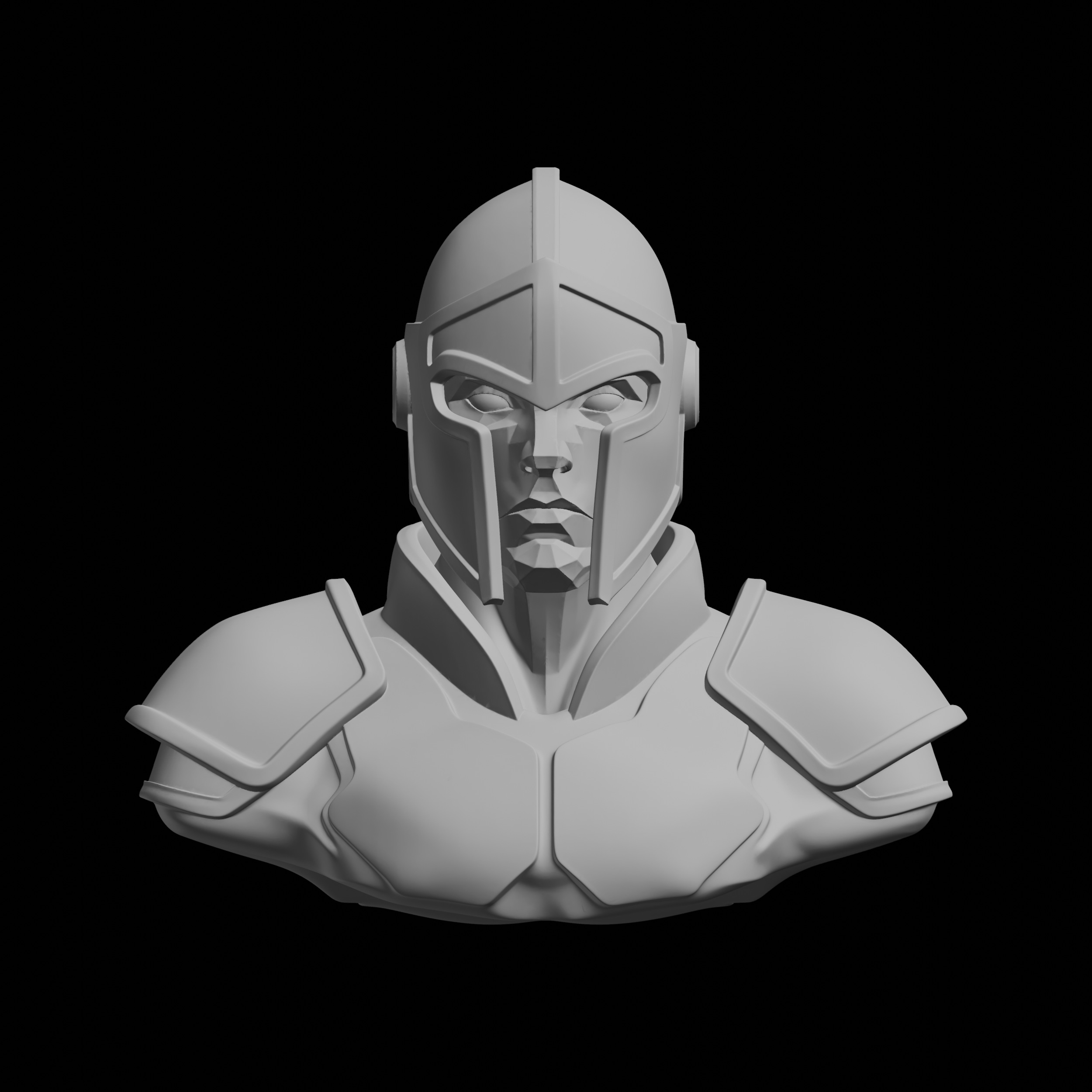 👤 Armored Warrior Character Bust・ 3D File for 3D printing・Cults