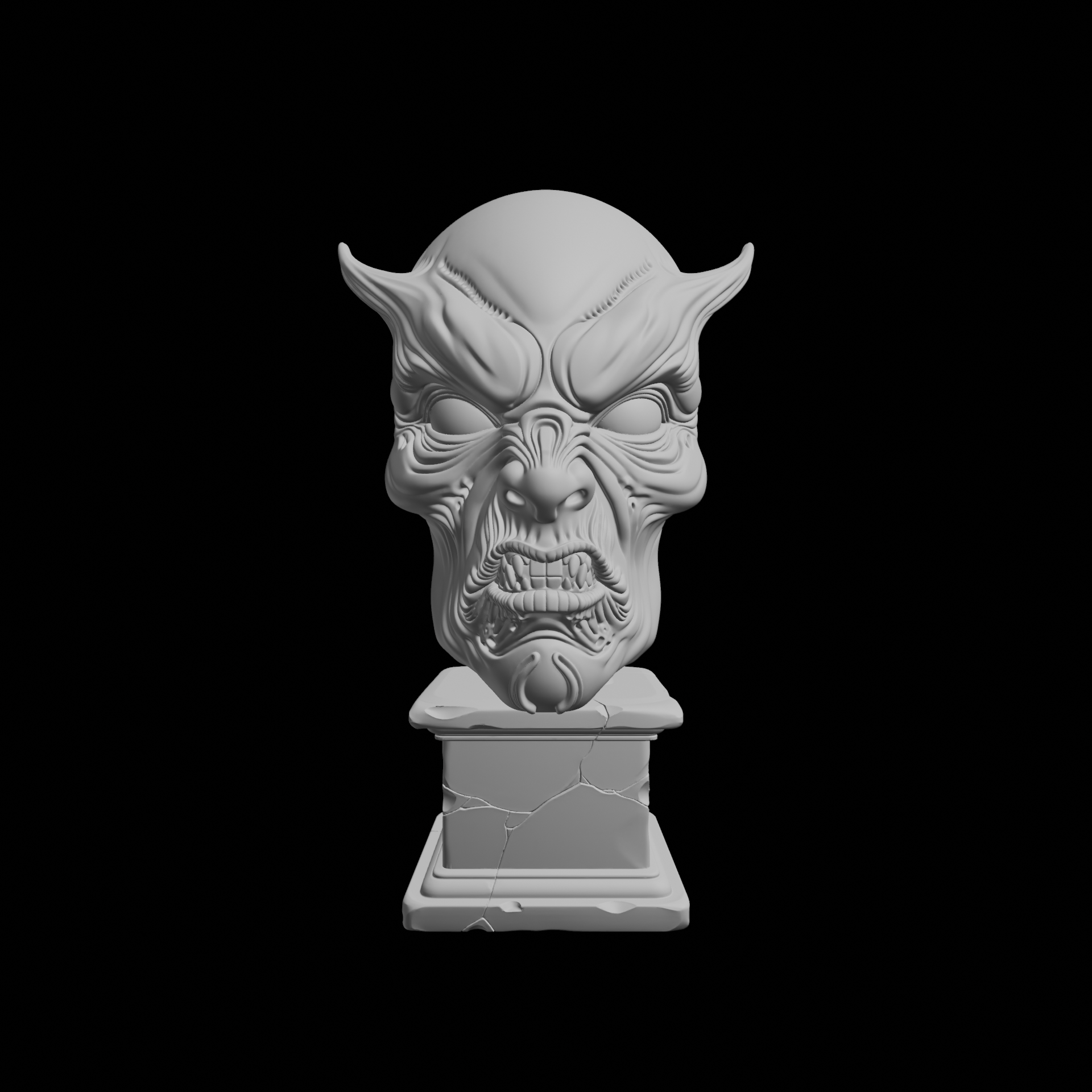 👽 Alien Mutant Face Grotesque Extraterrestrial Sculpture・ 3D File for ...