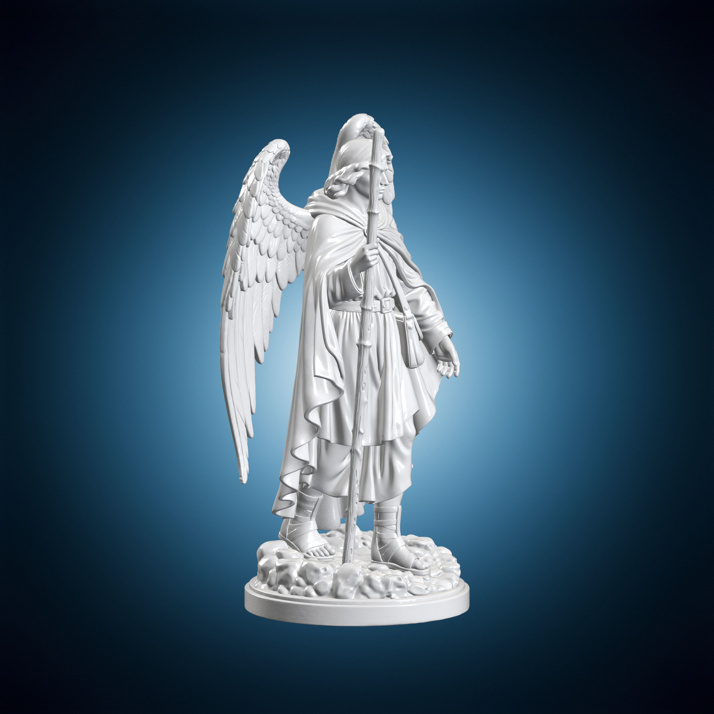 👼 Saint Raphael Pilgrim Angel 3D Print Sculpture・ 3D File for 3D ...
