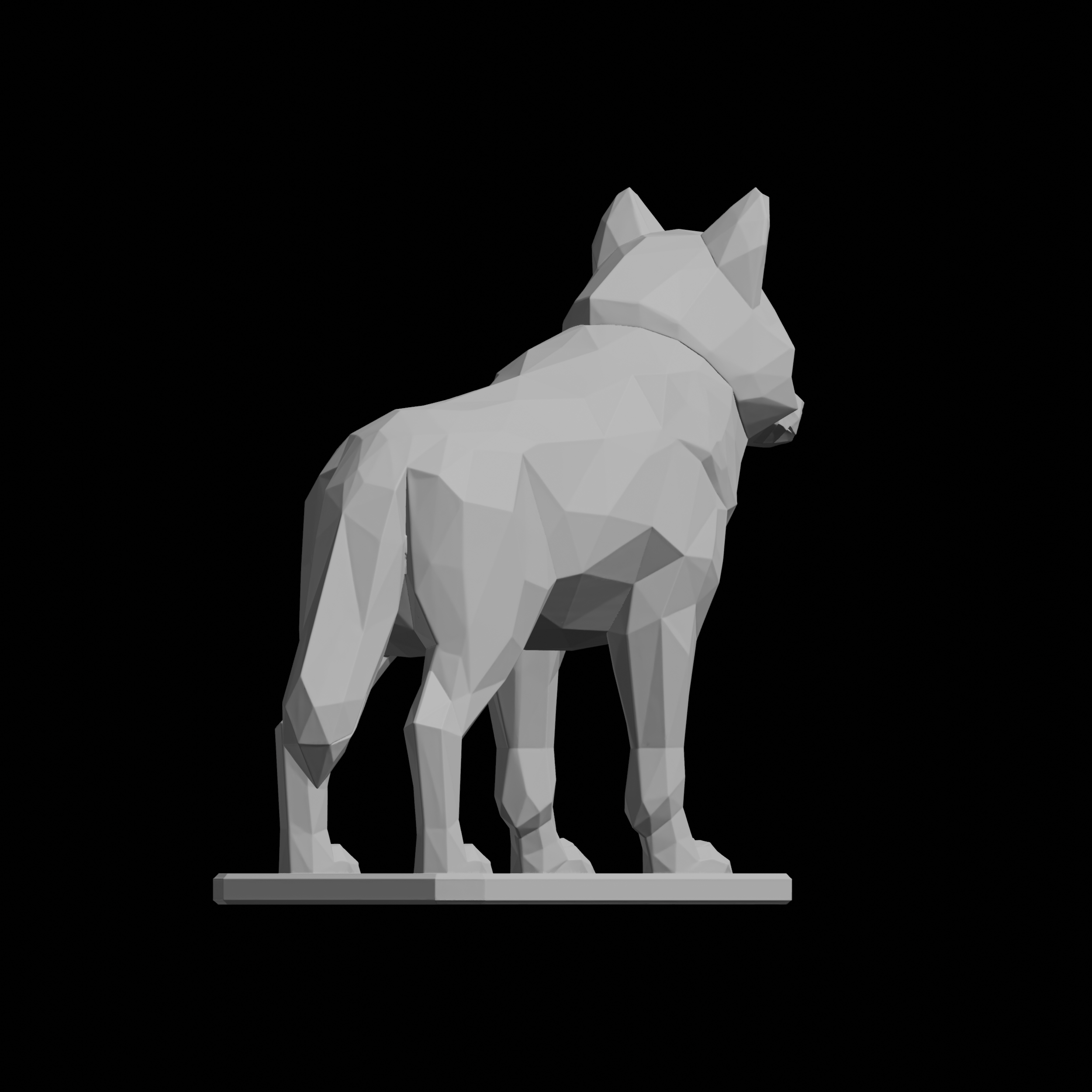 🐺 Low Poly Wolf Sculpture・ 3D File for 3D printing・Cults
