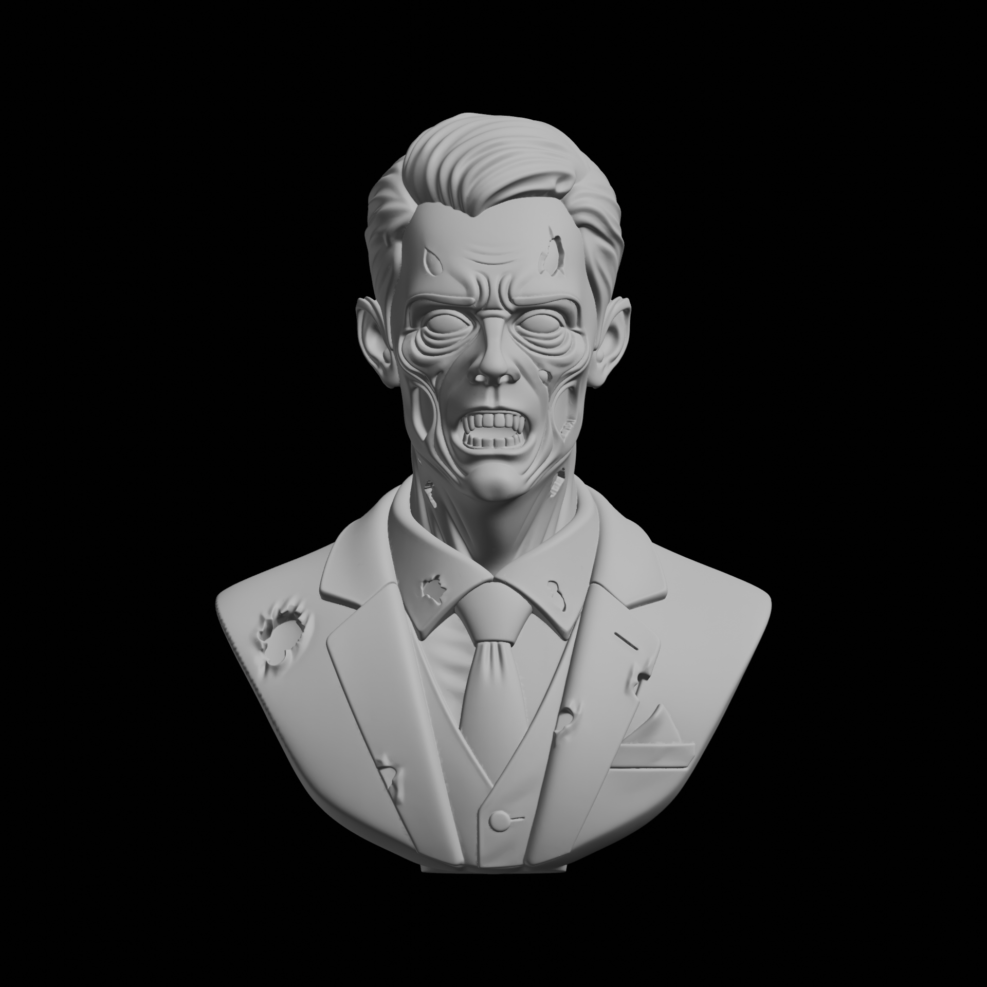 🧟 Zombie Gentleman Bust・ 3D File for 3D printing・Cults