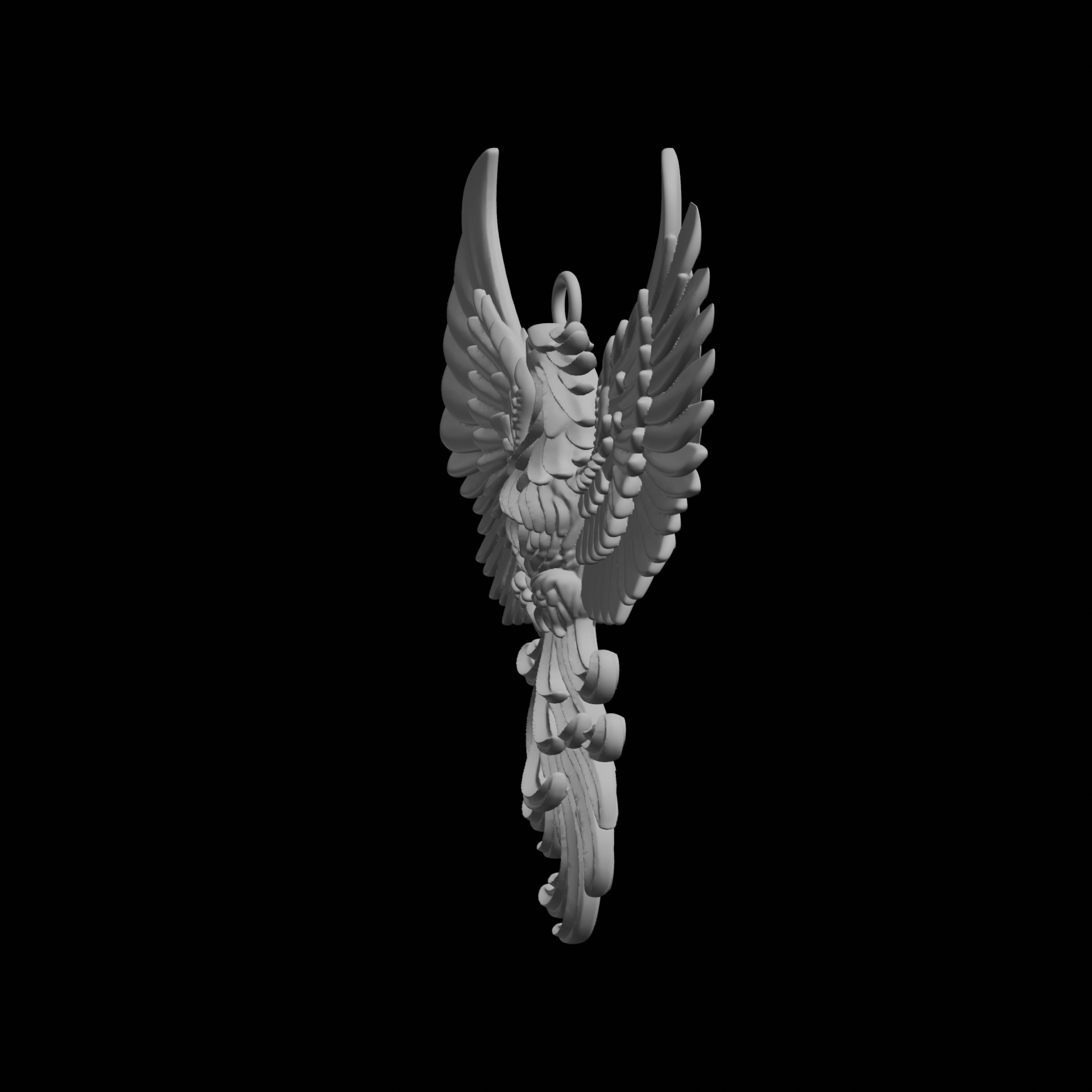 🦅 Phoenix Emblem Relief Keychain Flat Back・ 3D File for 3D printing・Cults