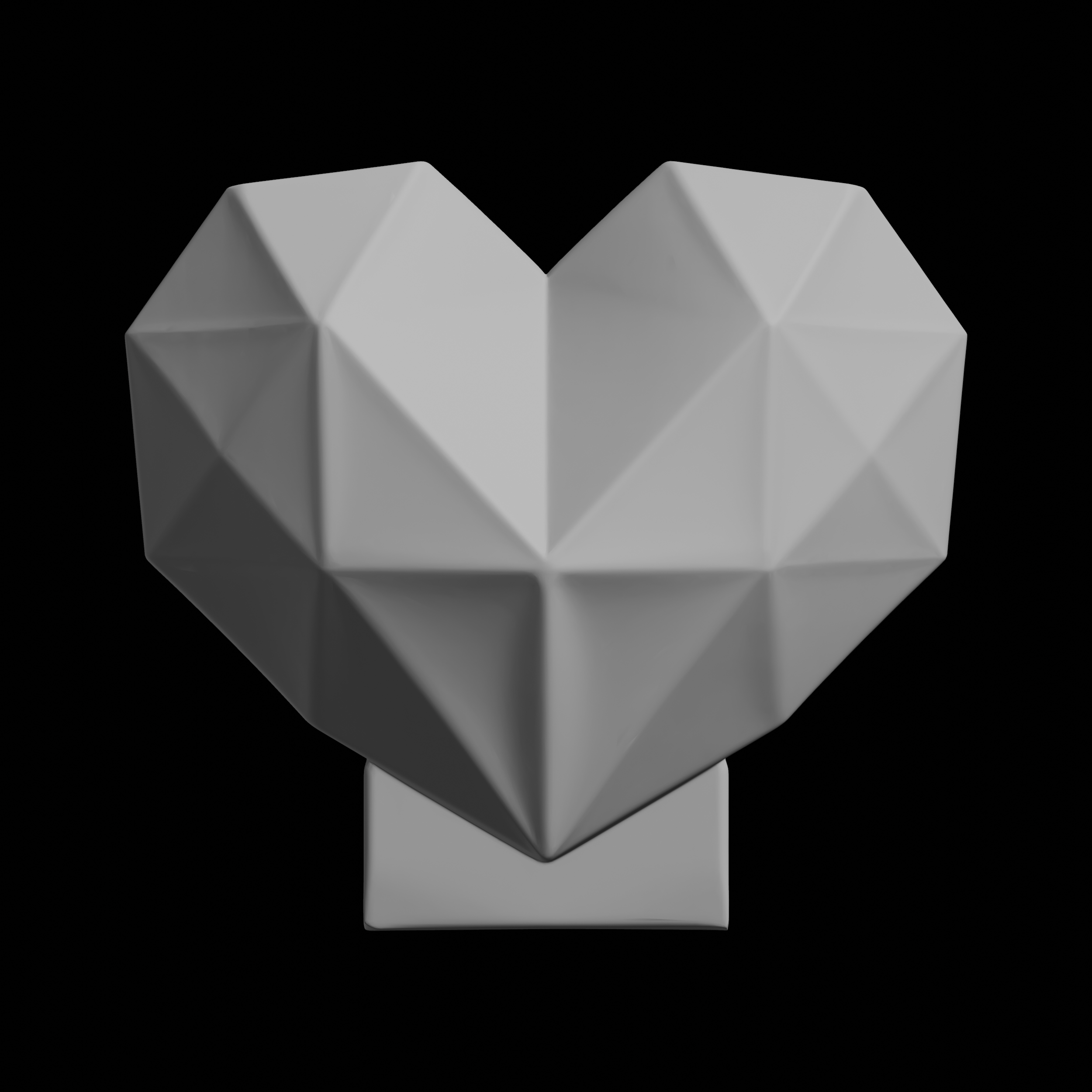 💜 Faceted Heart Sculpture Home Decor・ 3D File for 3D printing・Cults