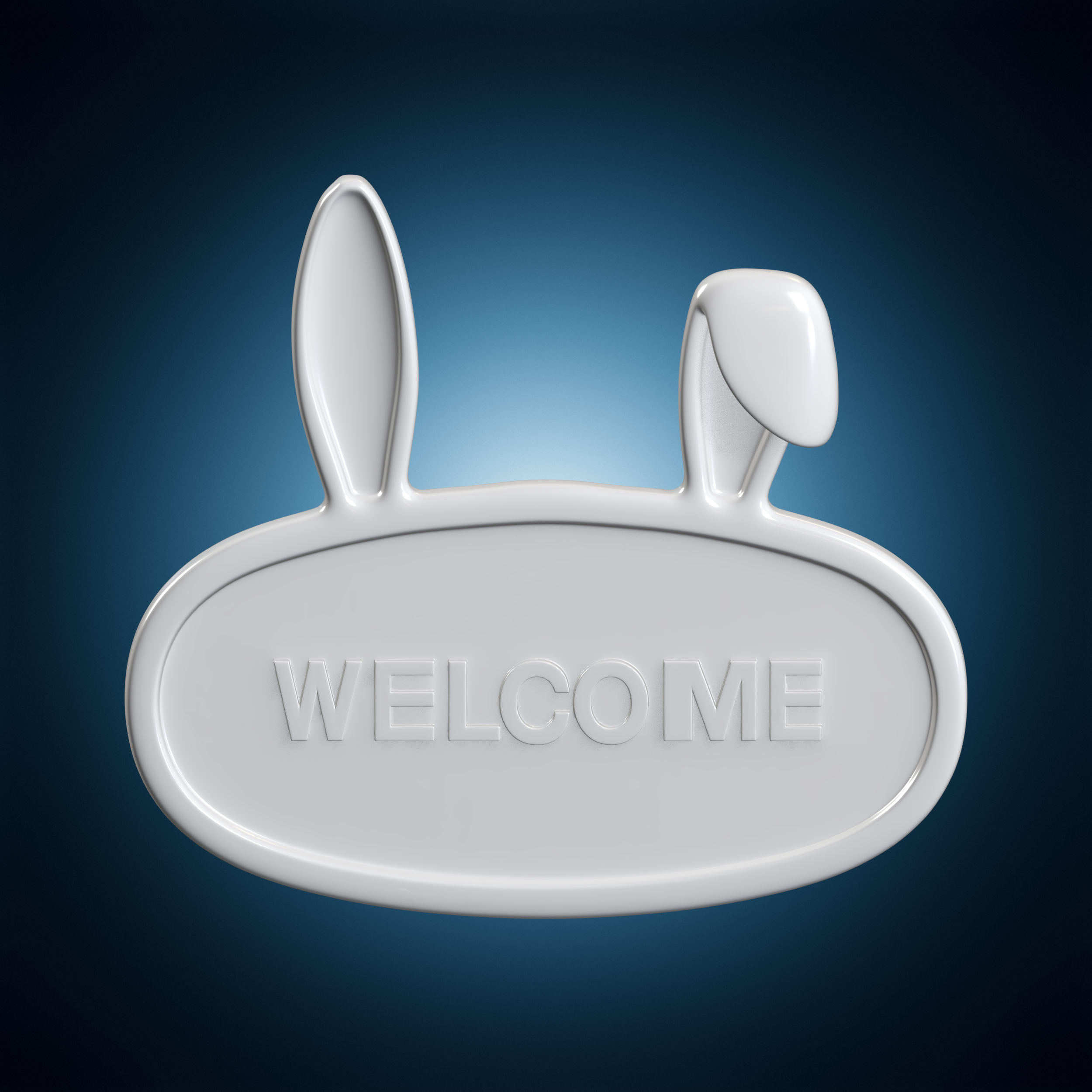 🐇 Welcome Bunny Plaque Easter Decor 3D Print Model・ 3D File for 3D ...