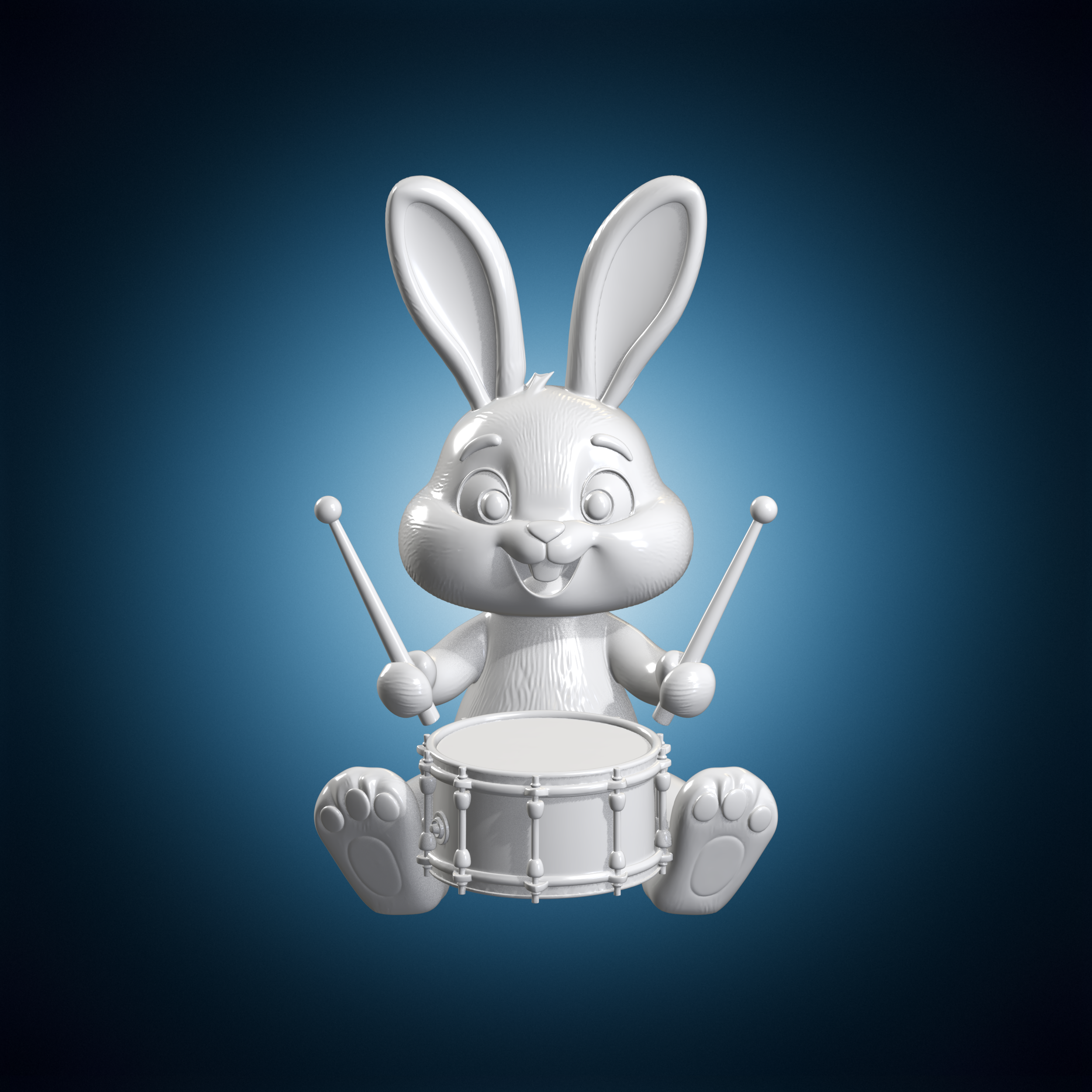 🐇 Drummer Bunny 3D Print Model・ 3D File for 3D printing・Cults