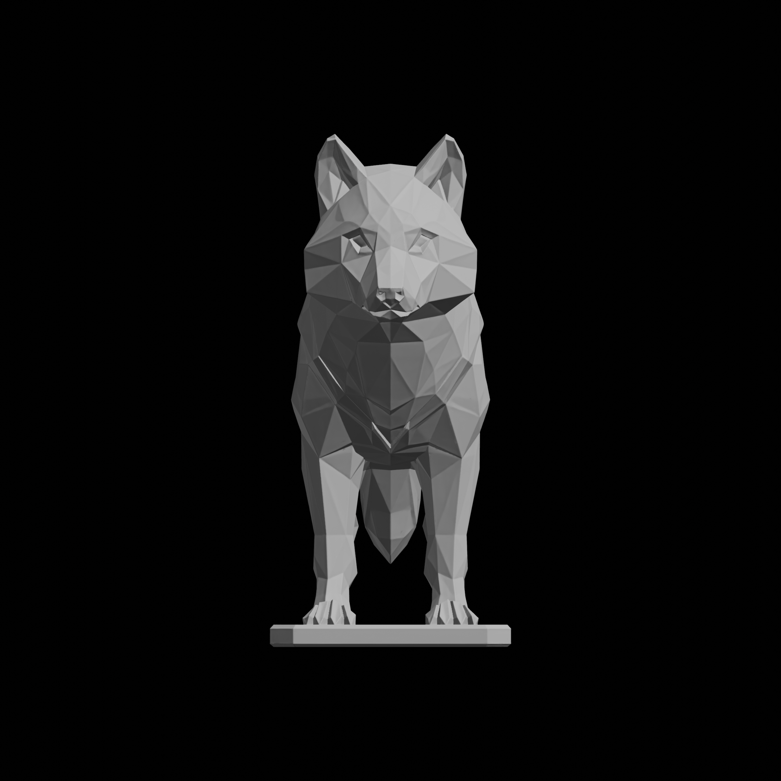 🐺 Low Poly Wolf Sculpture・ 3D File for 3D printing・Cults