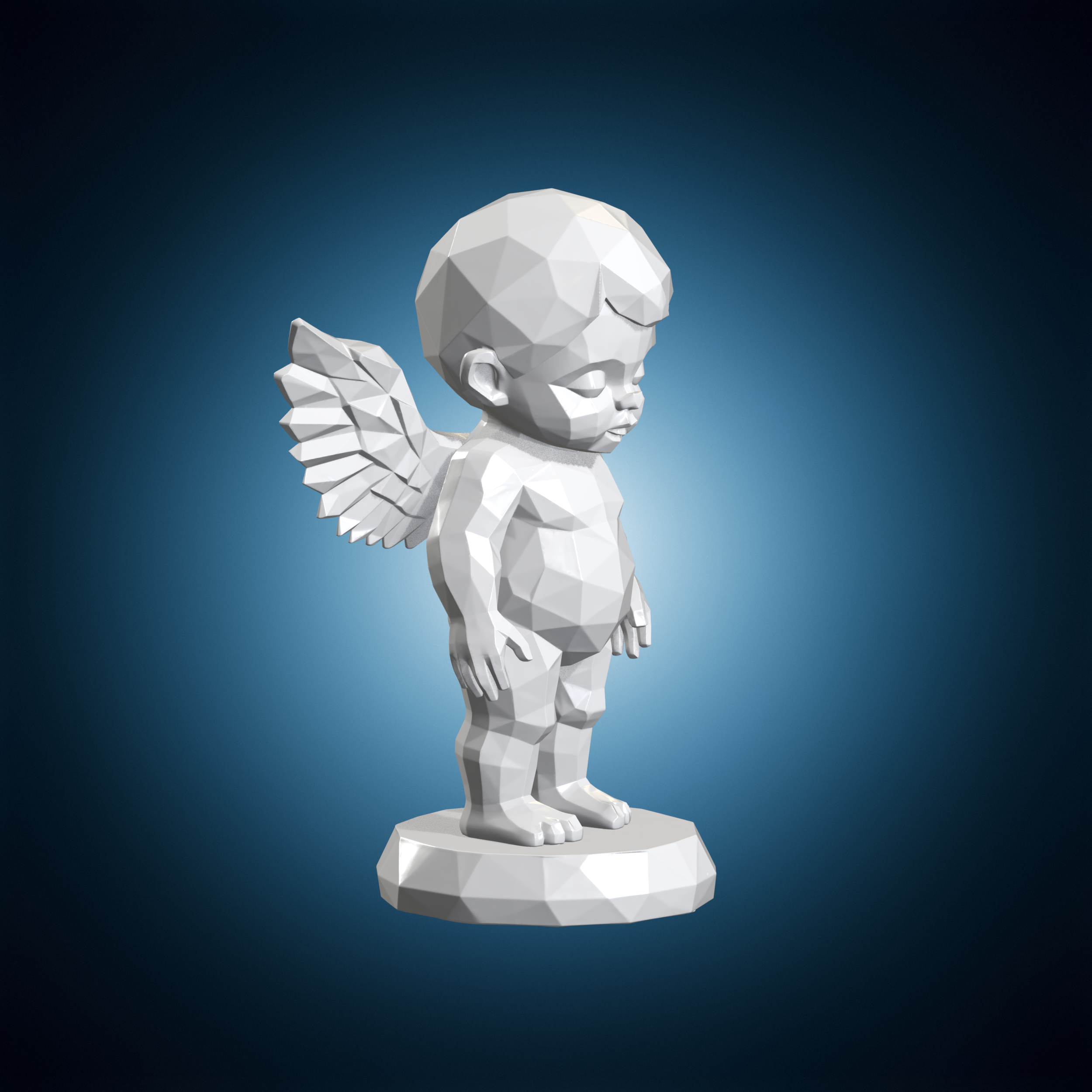 👼 Low Poly Angel 3D Print Model Geometric Figurine・ 3D File for 3D ...