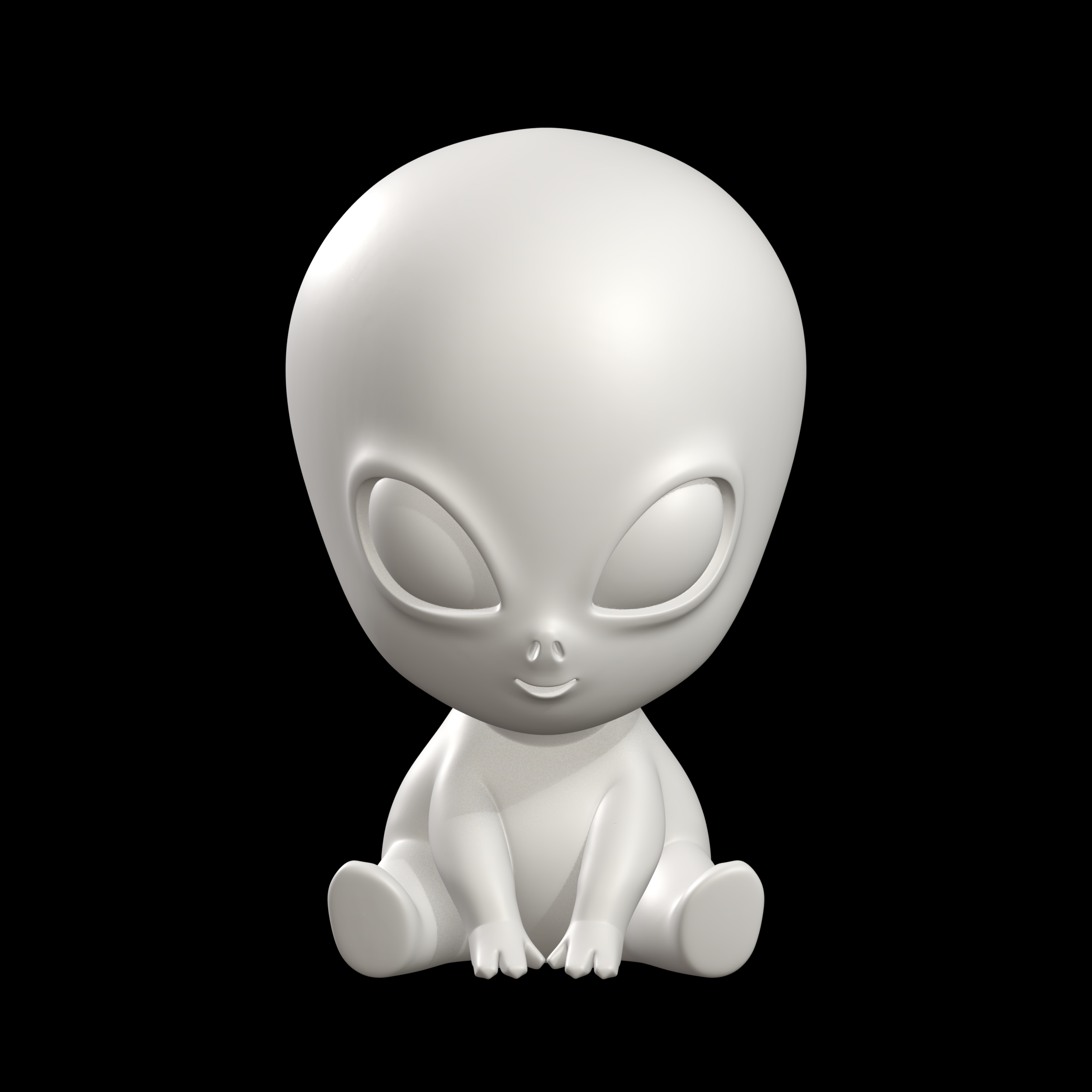 👽 Cute Alien Figurine 3D Print Model Sci Fi Character・ 3D File for 3D ...