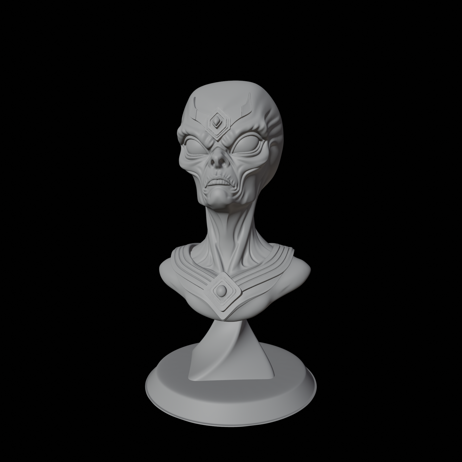 👽 Alien God Bust Sculpture Cosmic Deity Figure・ 3D File for 3D printing ...